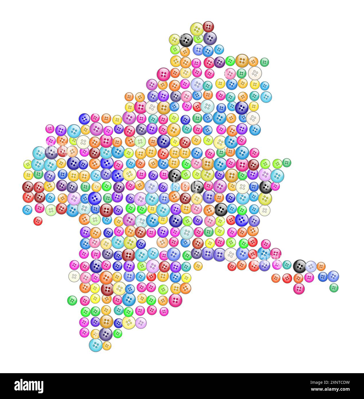 Symbol Map of the Prefecture Gunma (Japan) showing the territory with a ...