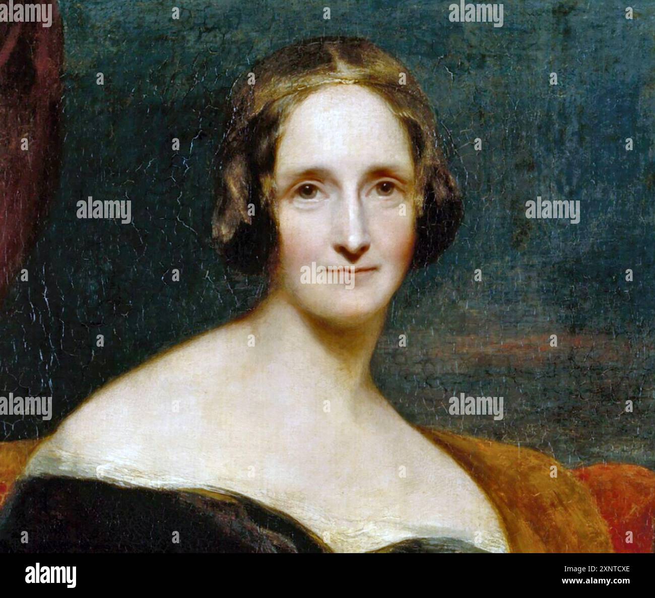 MARY SHELLEY (1797-1851) English novelist in a detail from the 1840 ...
