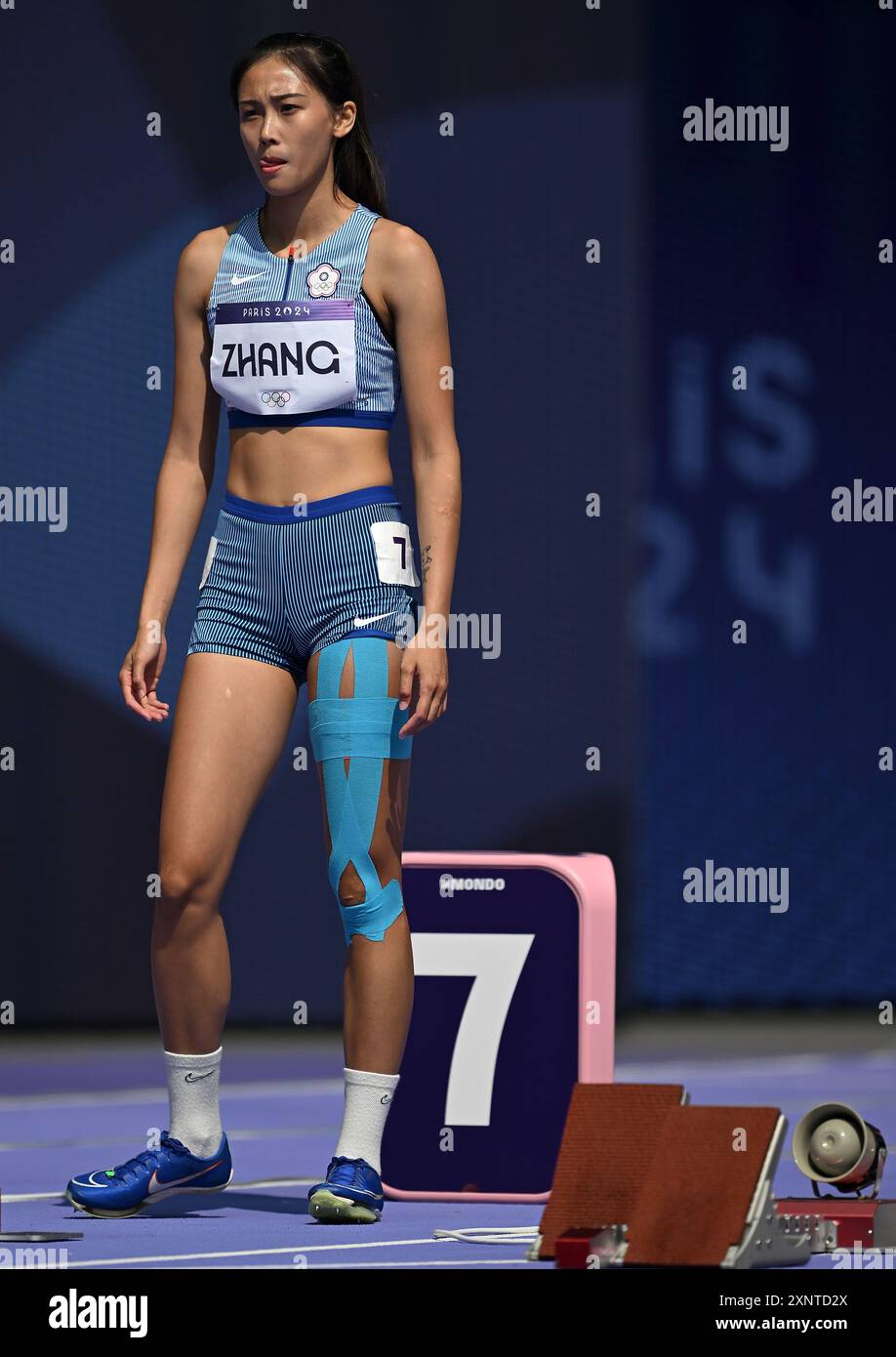 Paris, France. 2nd Aug, 2024. Zhang Bo-Ya of Chinese Taipei reacts ...