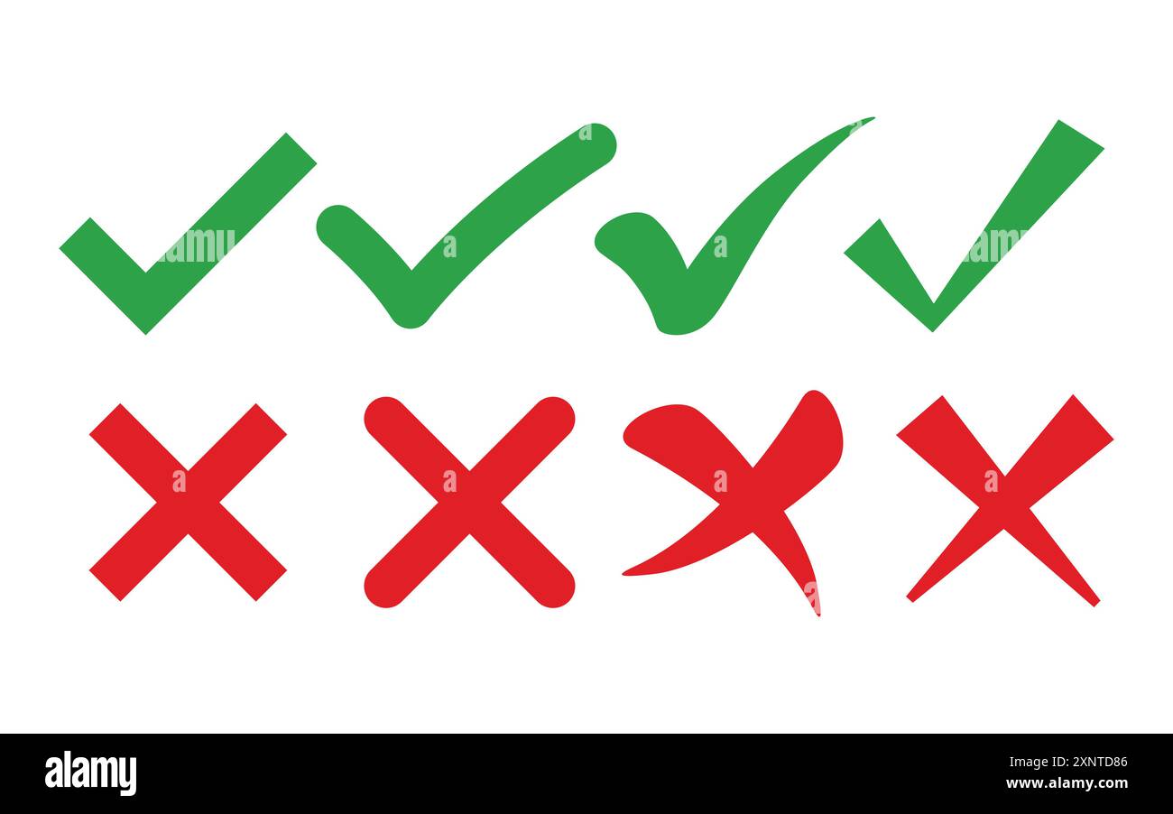 Tick cross icon flat Stock Vector Images - Alamy