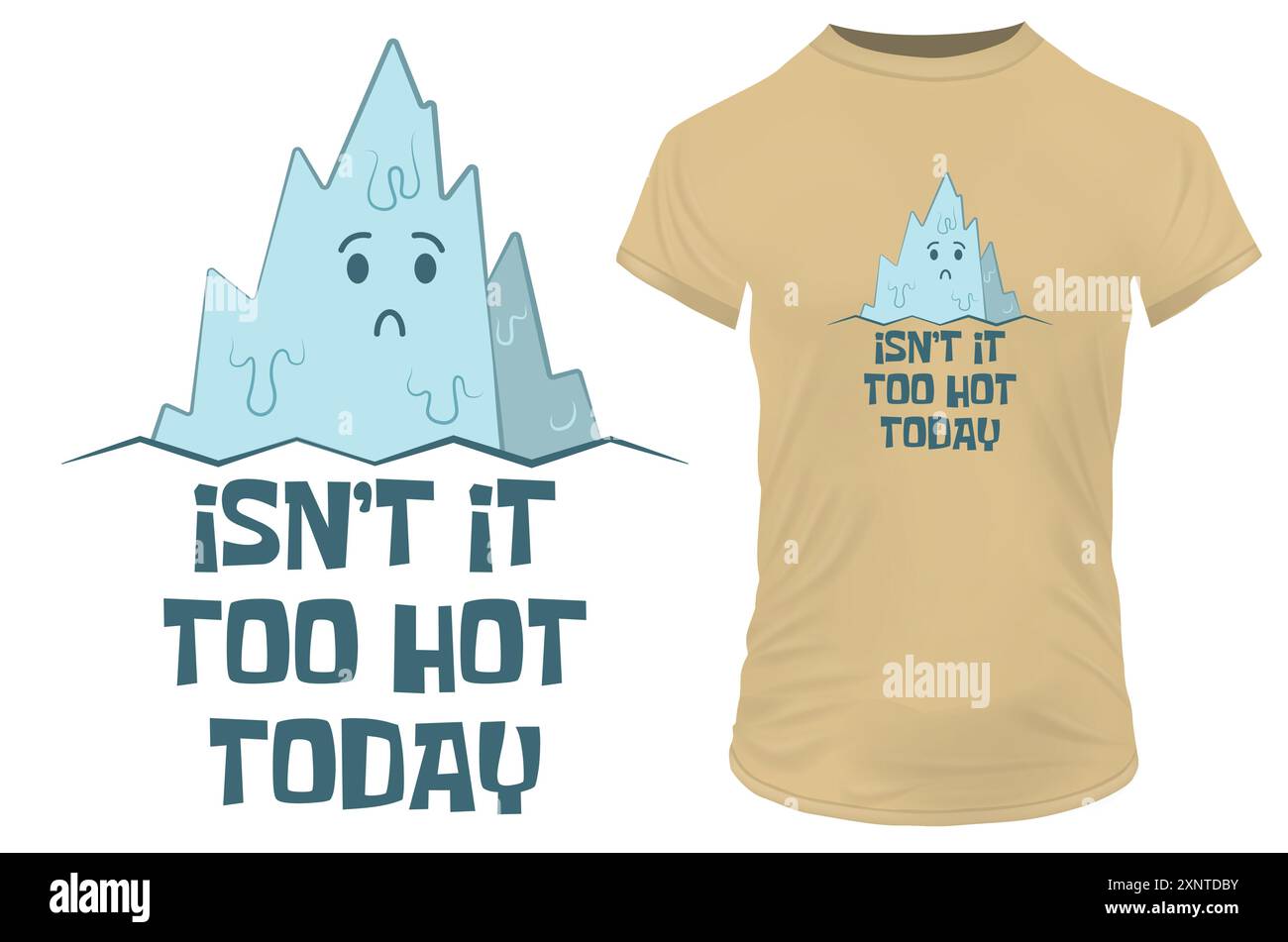 Cute melting glacier cartoon with a funny summer hot weather quote Isn ...