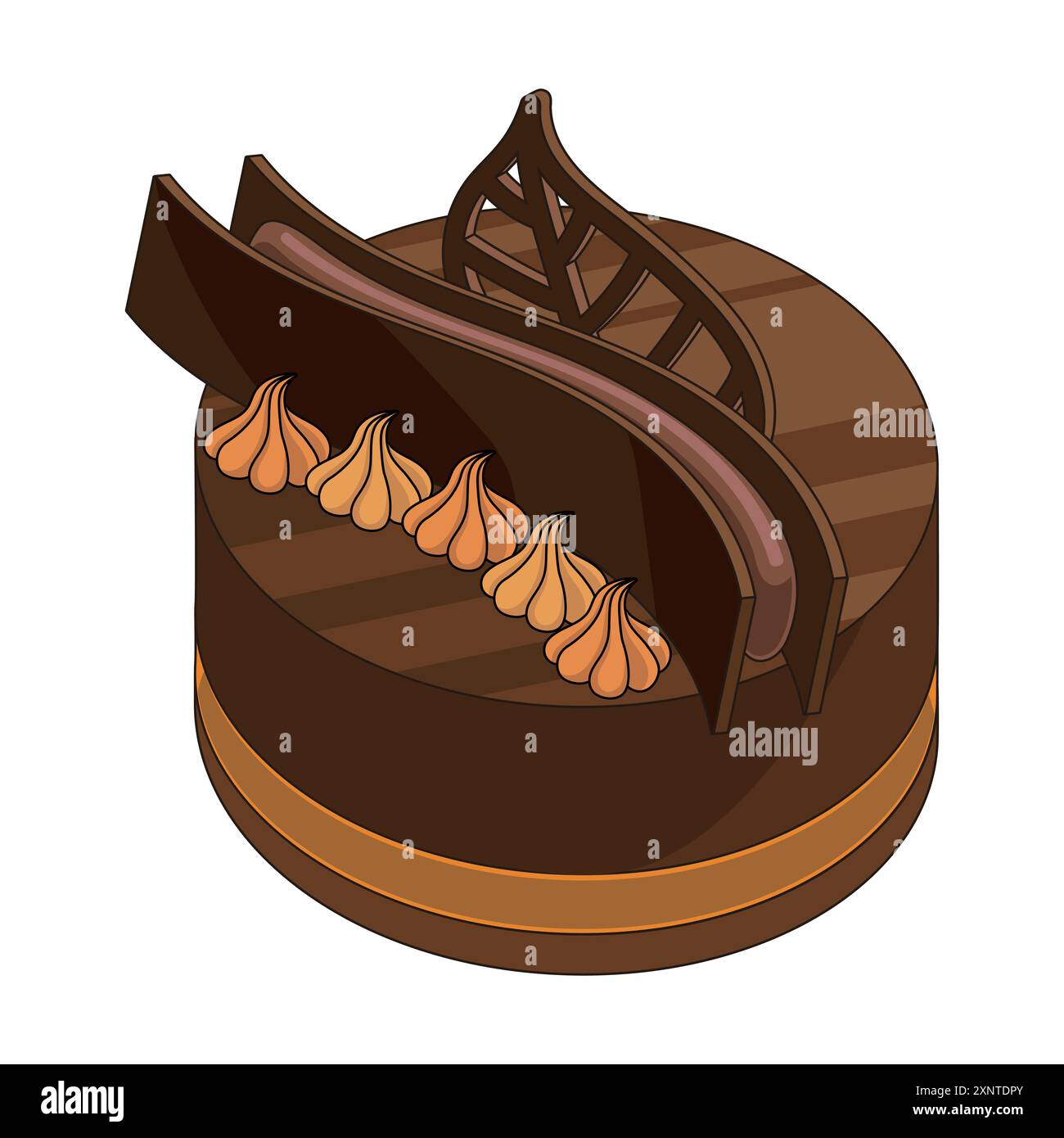 Decorated with Chocolate and Orange Cream Stock Vector Image & Art - Alamy