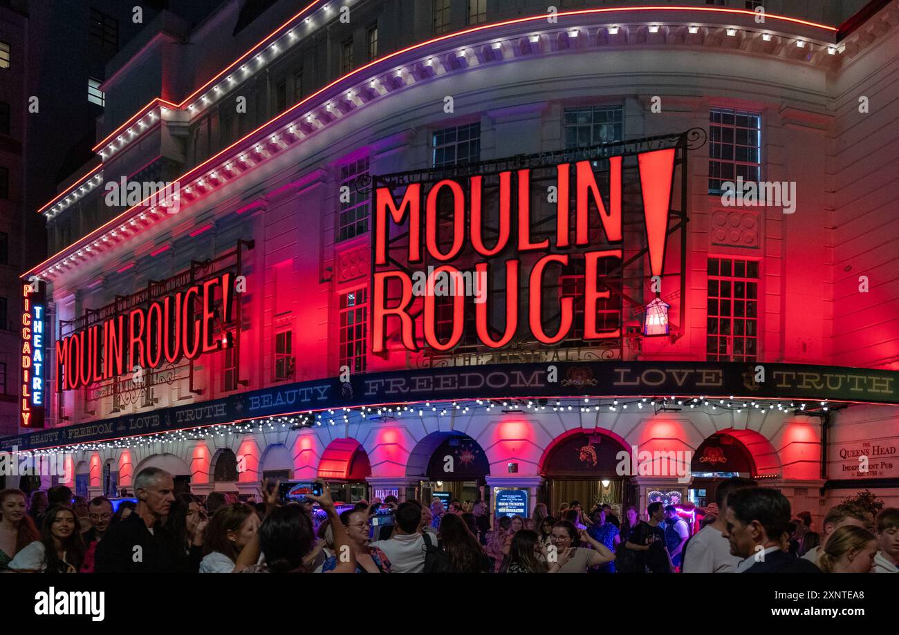 London, UK - July 23, 2024: Moulin Rouge Musical in Piccadilly theatre at night Stock Photo - Alamy