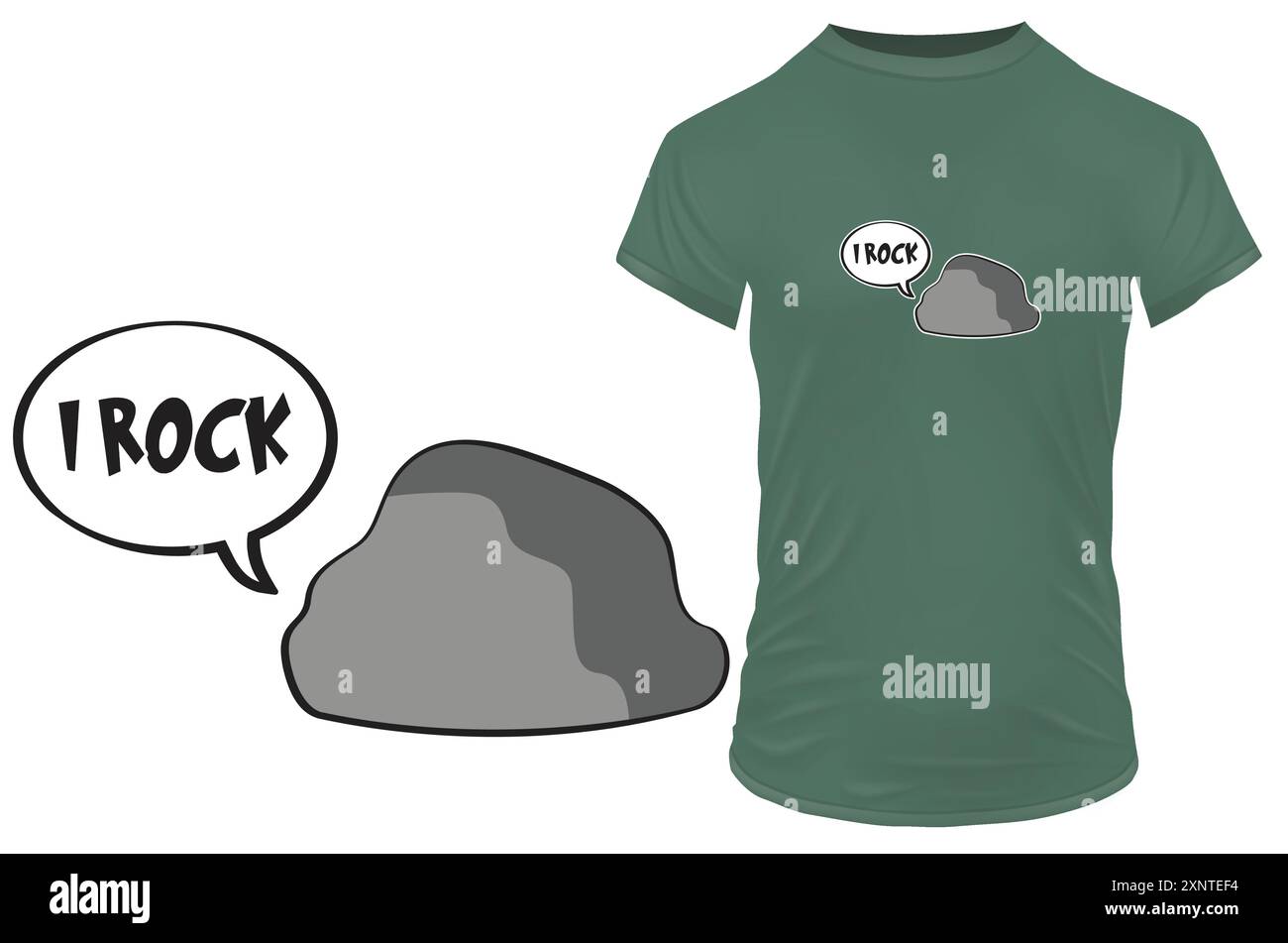 Stone with a quote I rock. Funny vector illustration for tshirt ...