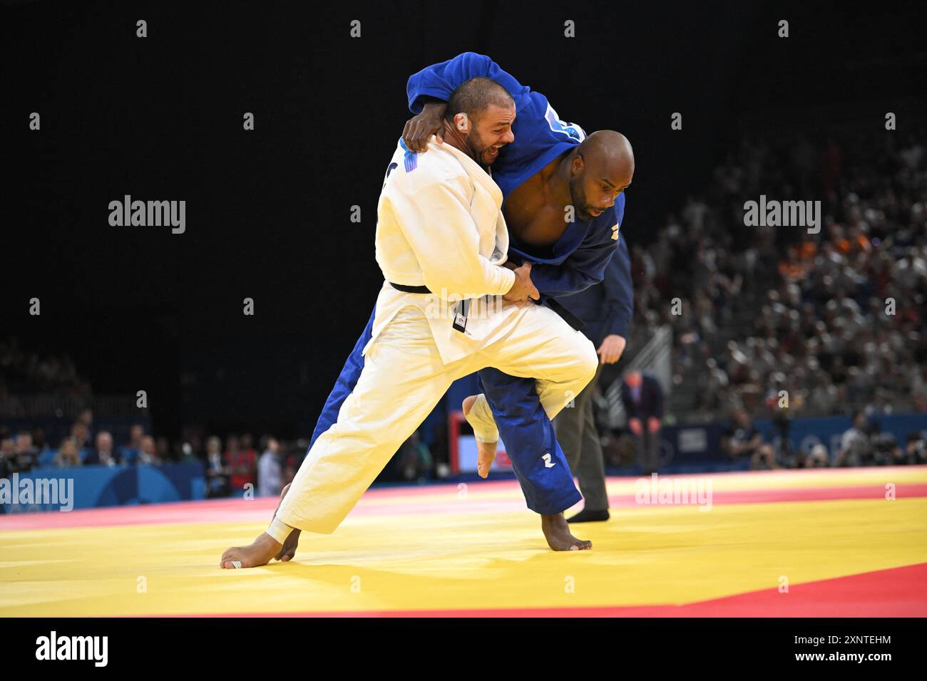 France's Teddy Riner figths during the quart final in the men 100kg ...