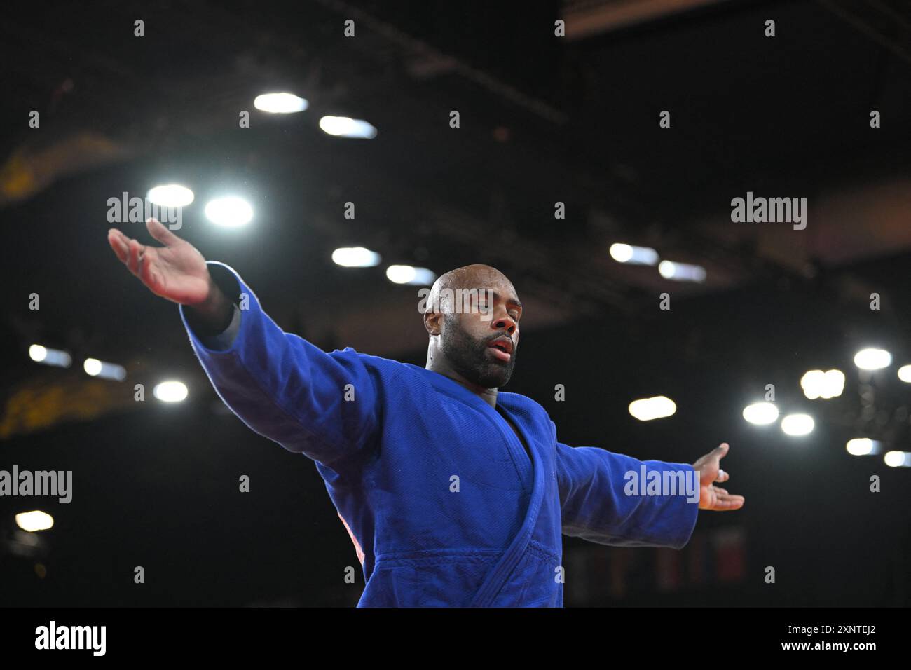 France's Teddy Riner figths during the quart final in the men 100kg ...