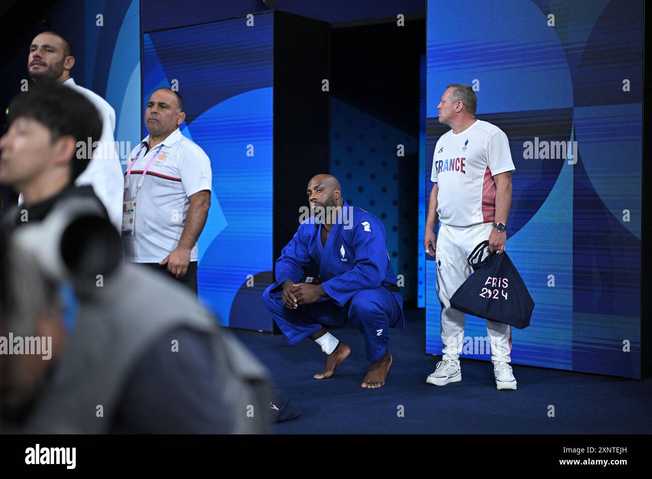 France's Teddy Riner figths during the quart final in the men 100kg ...
