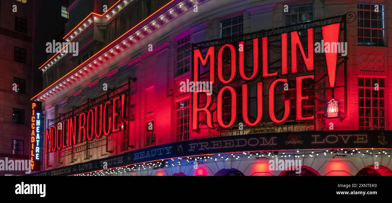 London, UK - July 23, 2024: Moulin Rouge Musical in Piccadilly theatre at night Stock Photo - Alamy
