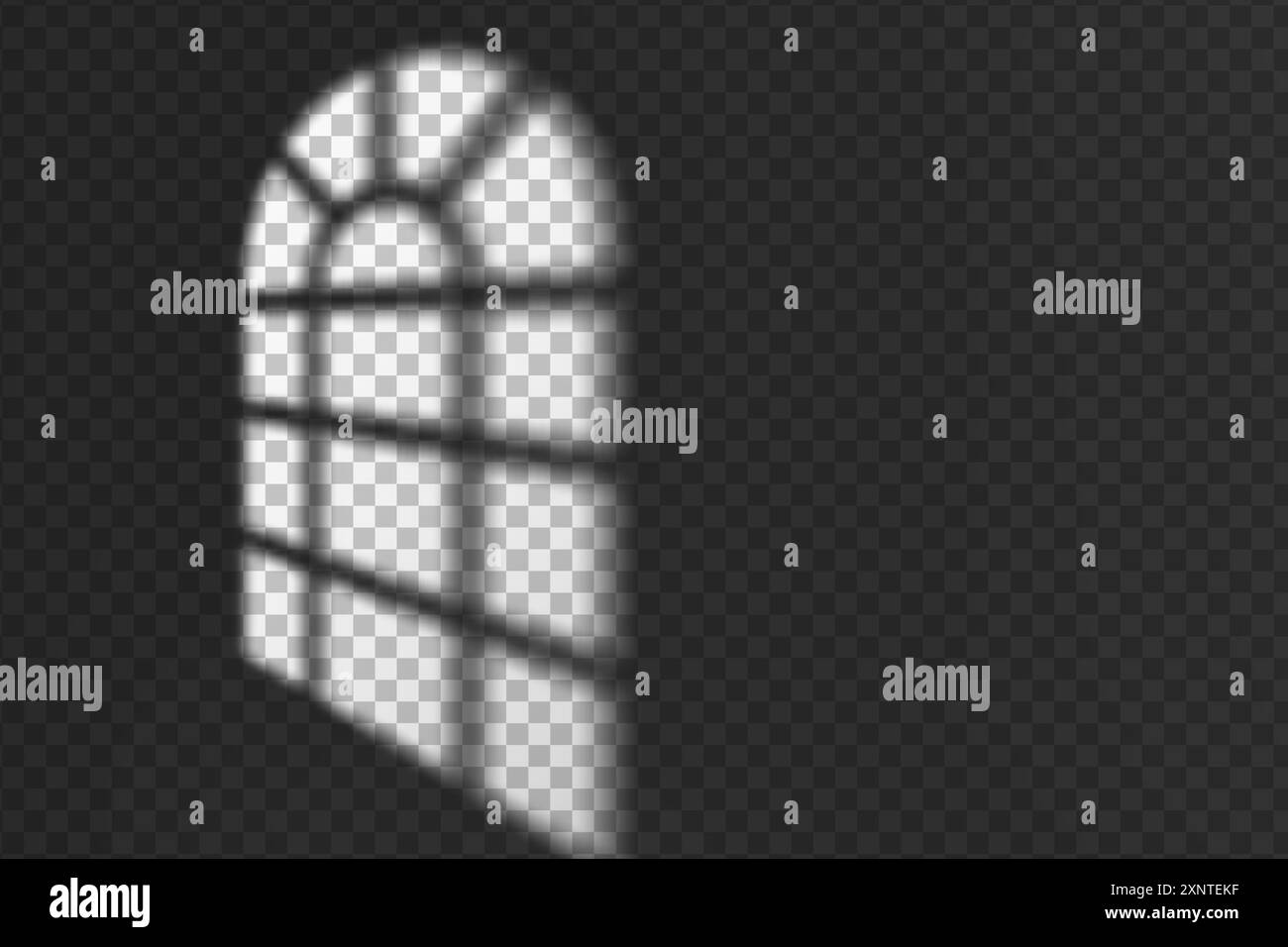 Light effect shadow overlay from arched window isolated transparent ...