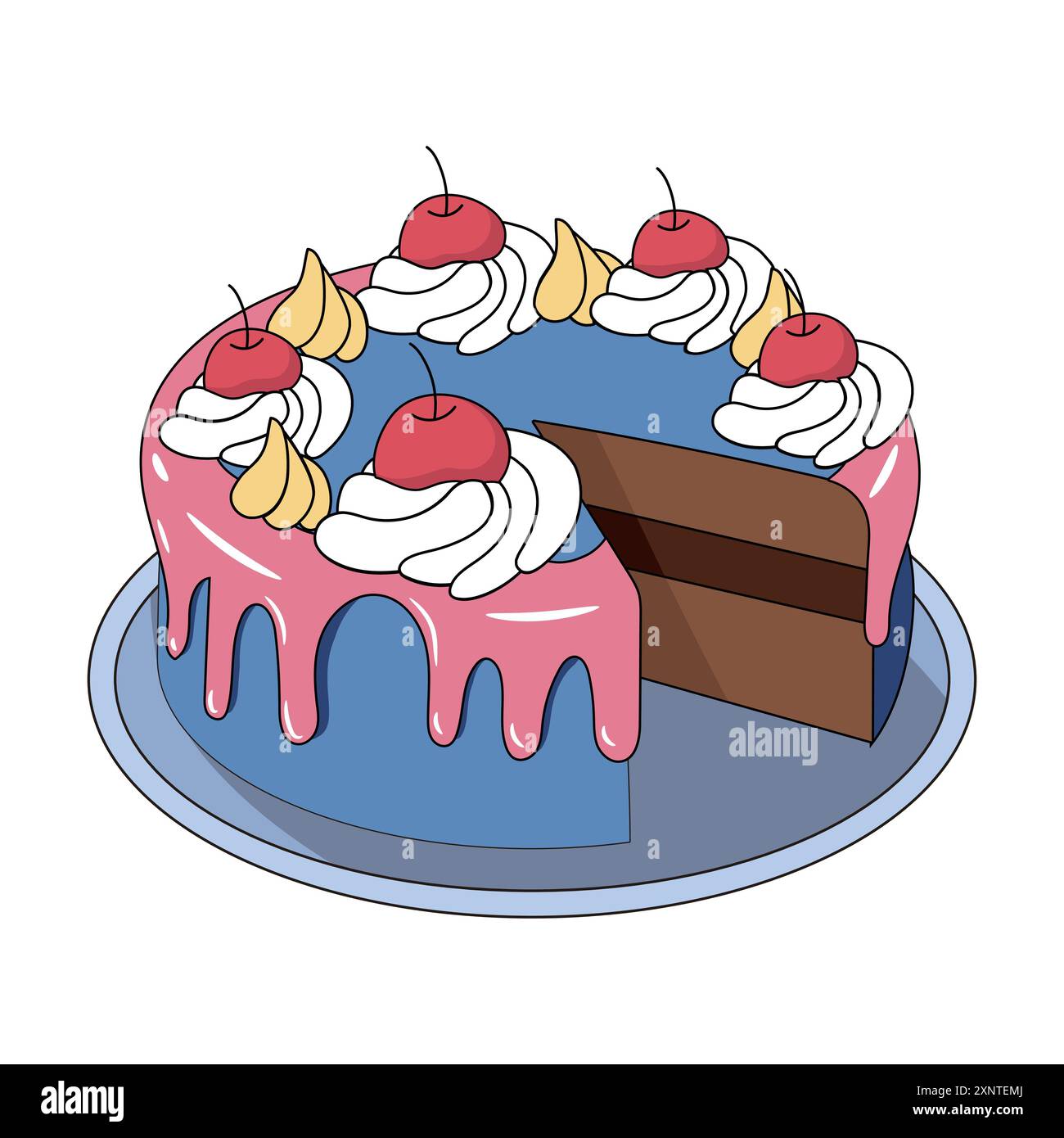 Whipped cream on blue Stock Vector Images - Alamy