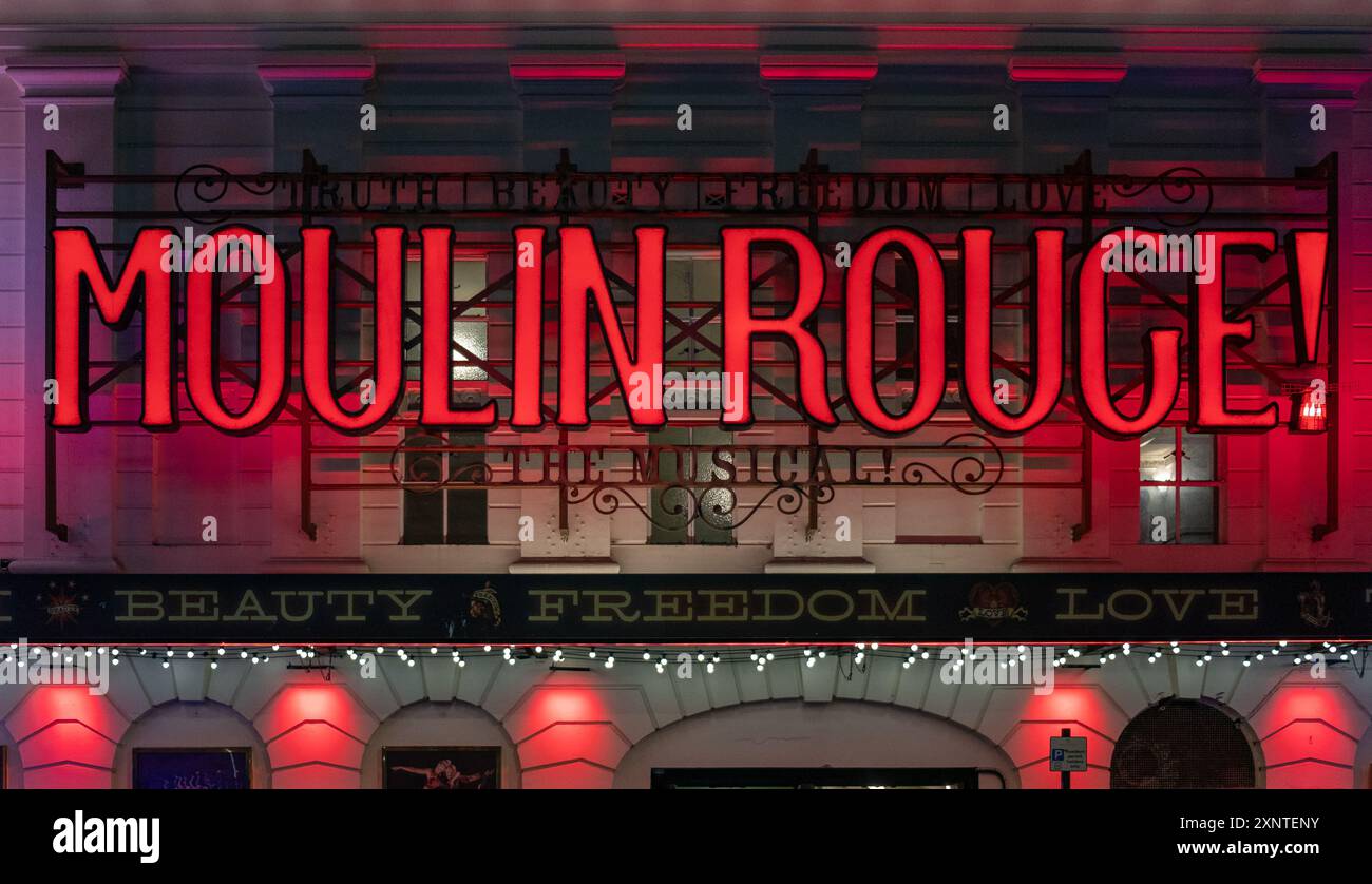 London, UK - July 23, 2024: Moulin Rouge Musical in Piccadilly theatre at night Stock Photo - Alamy