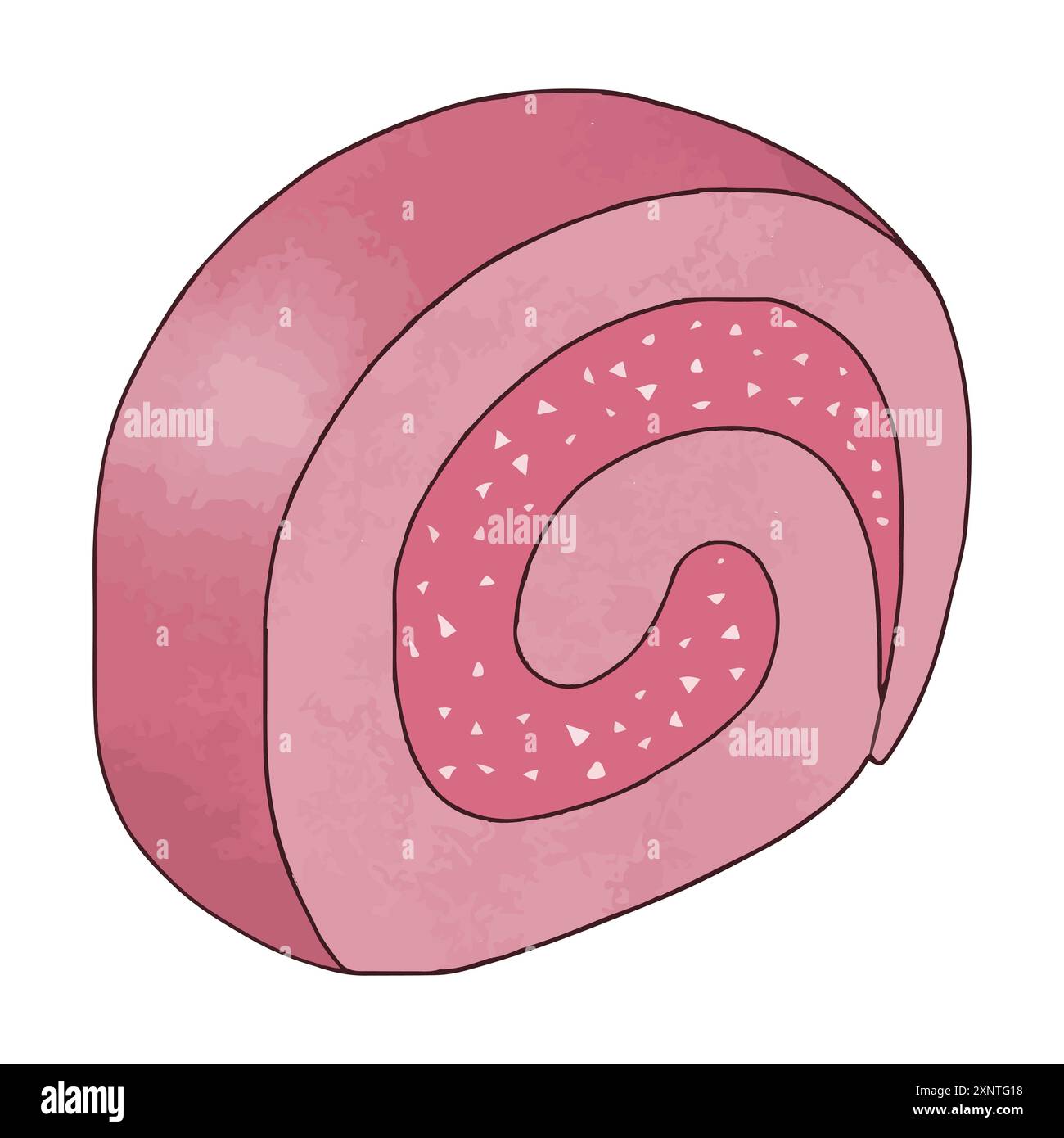 Pink Roll Cake Slices Filled with Pink Strawberry Stock Vector Image ...