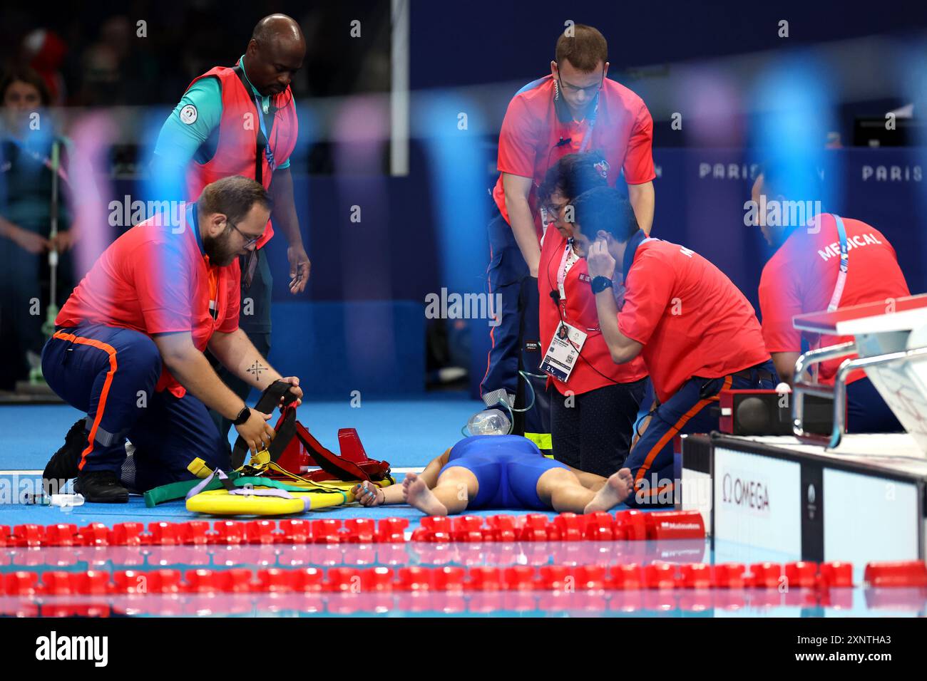 Slovakia's Tamara Potocka receives medical treatment following the ...