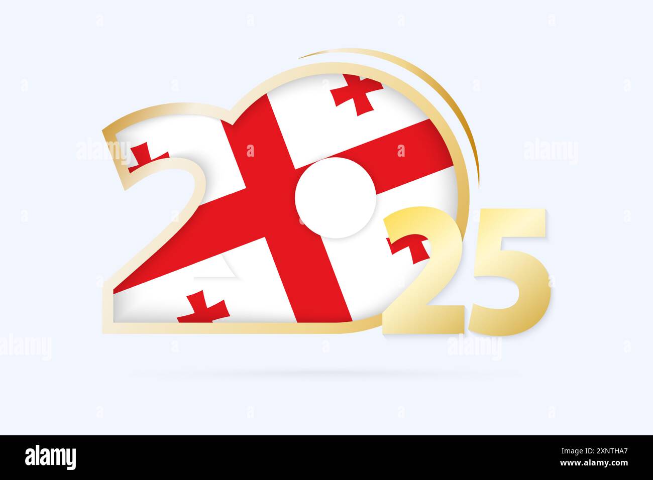 Year 2025 with Georgia Flag pattern. Vector Illustration Stock Vector ...