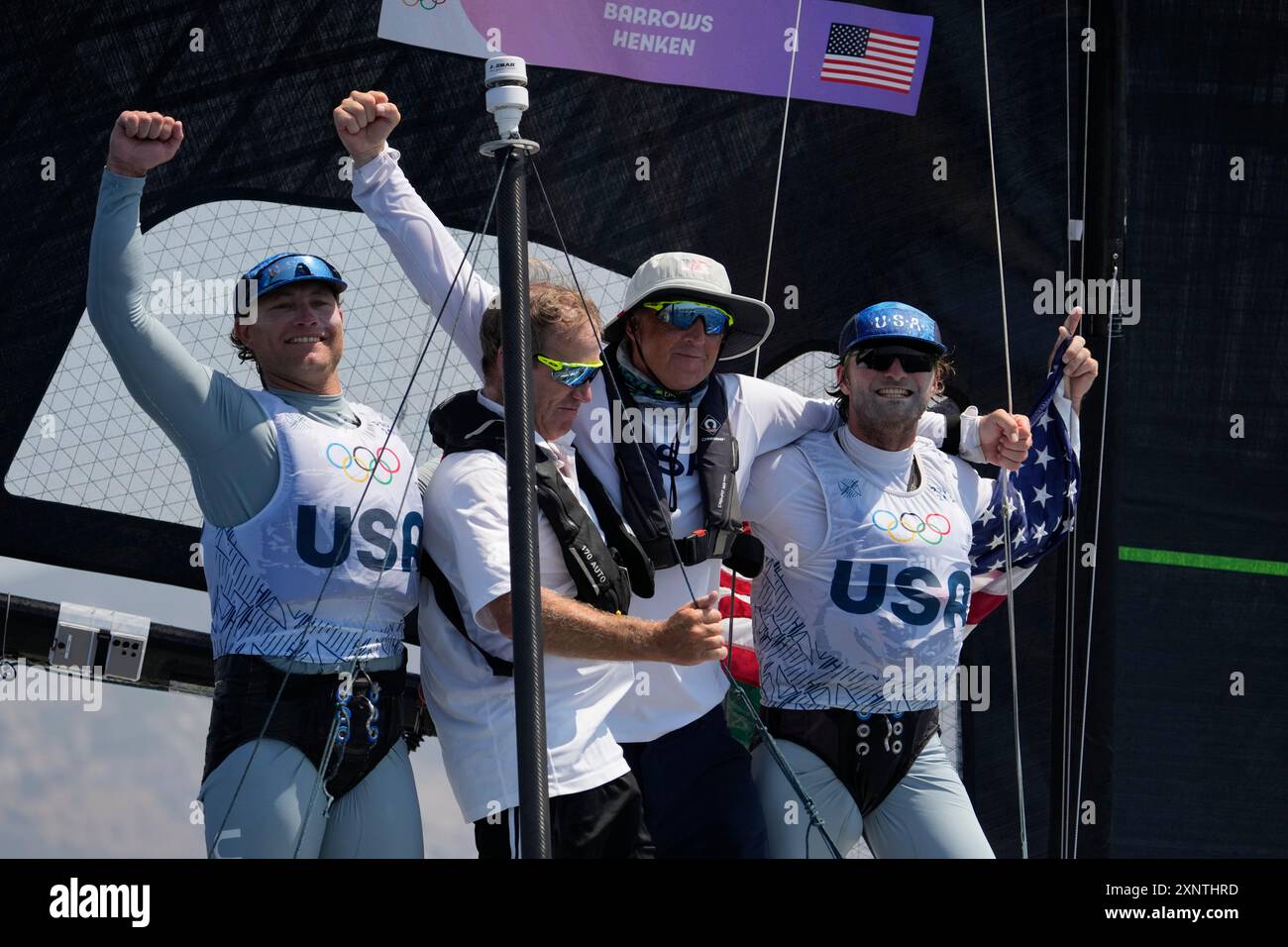 Ian Barrows and Hans Henken of the United States celebrate clinching ...