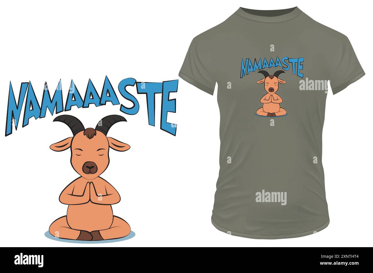 Cute goat in peaceful yoga meditating posture with a funny quote ...