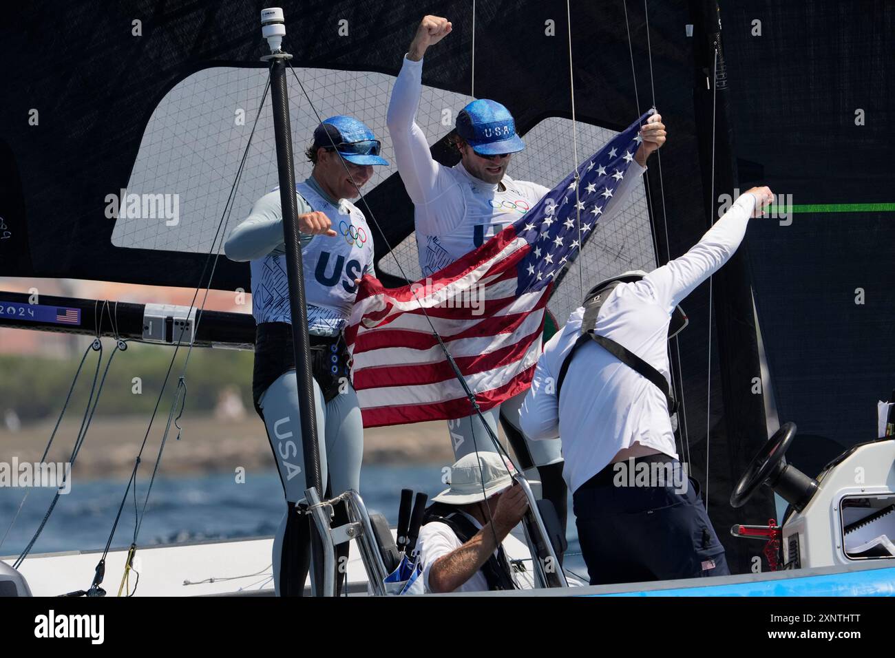 Ian Barrows and Hans Henken of the United States celebrate clinching ...