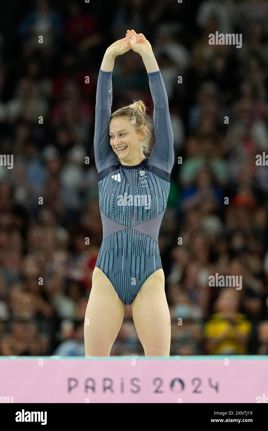 Bryony Page of Britain during the women's trampoline finals in Bercy ...