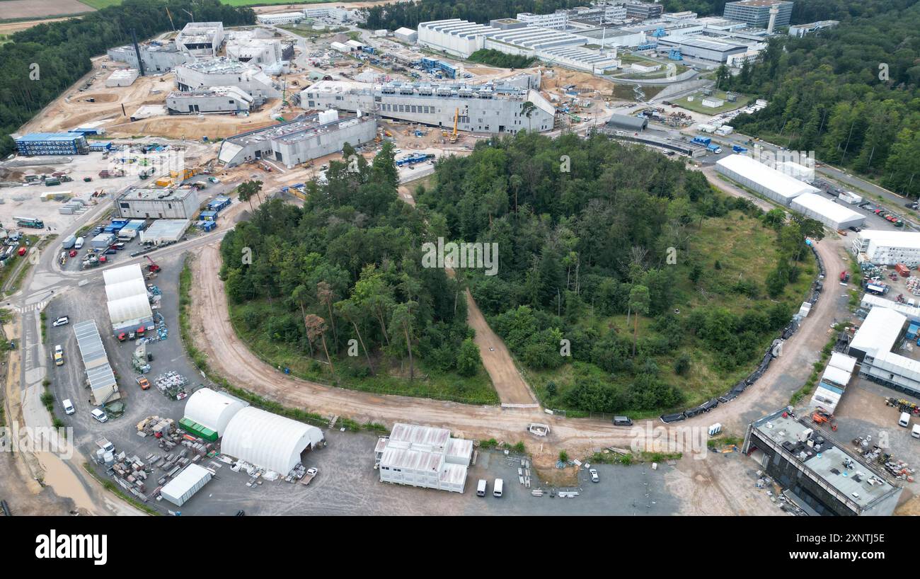 03 August 2024, Hesse, Darmstadt: The ring shape of the international ...