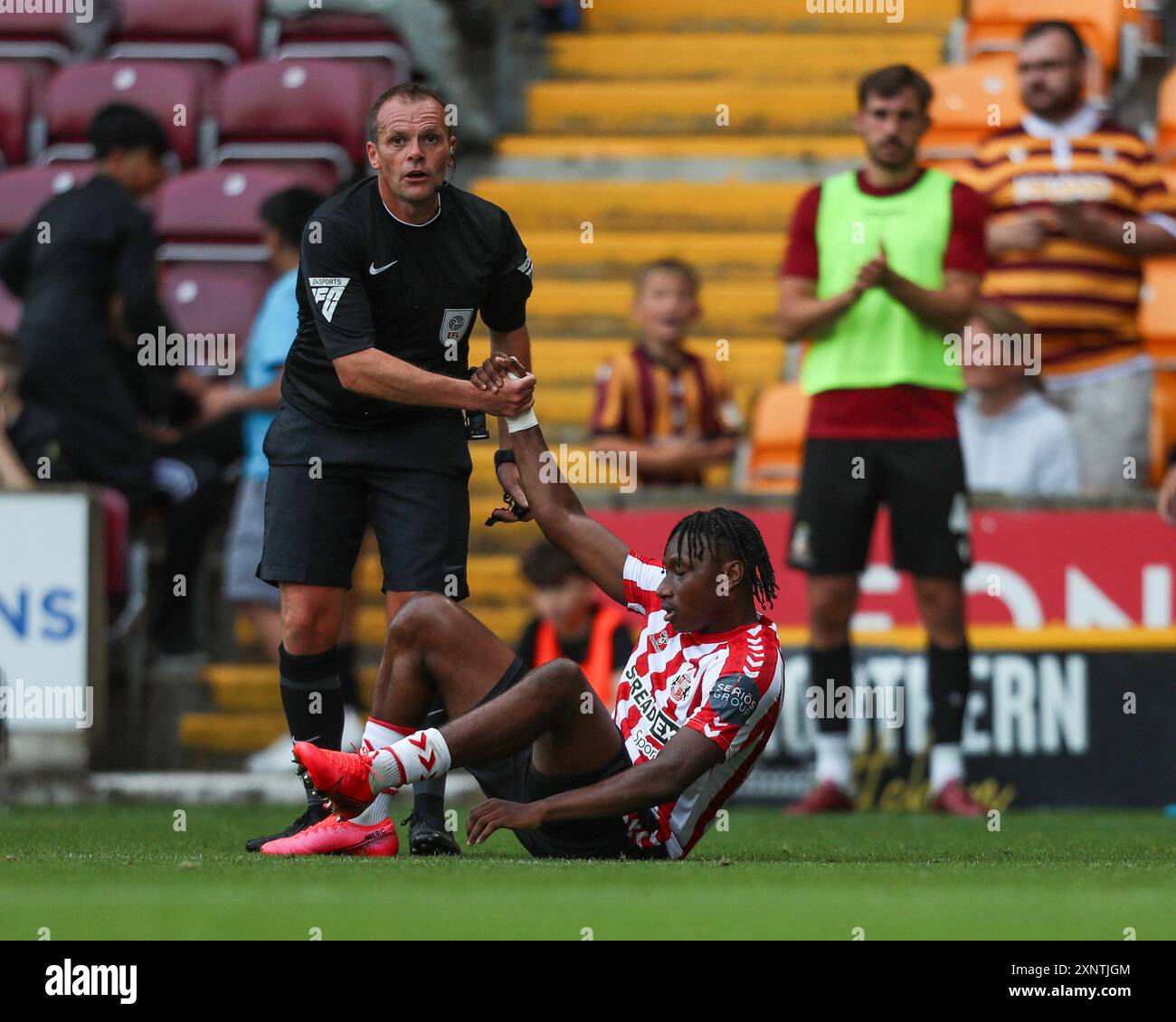 Bradford, UK, 30th July 2024.Sunderland's Romaine Mundle, During ...