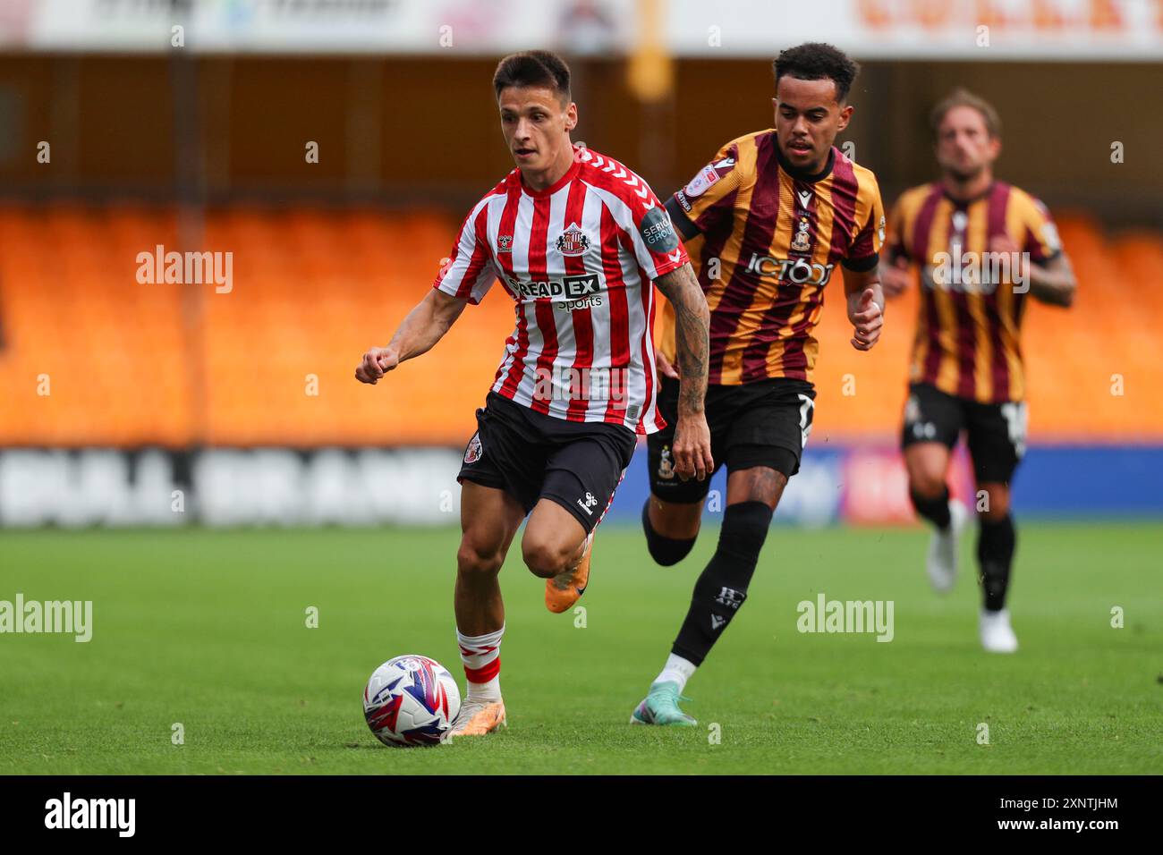 Bradford, UK, 30th July 2024.Sunderland's Nazariy Rusyn, During ...