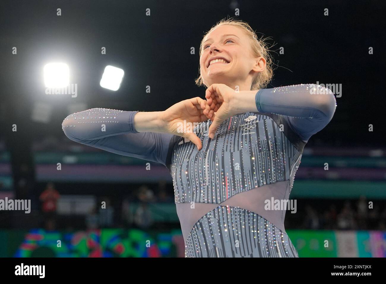 Bryony Page of Britain reacts after winning gold during the women's ...