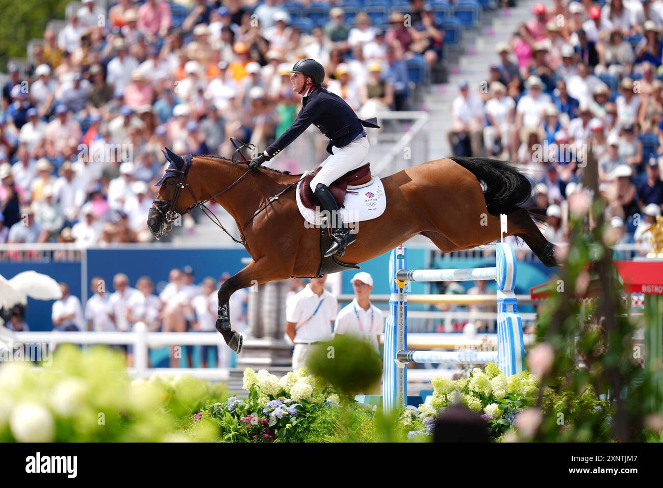 Great Britain’s Ben Maher aboard Dallas Vegas Batilly during the Jumping Team Final at the ...
