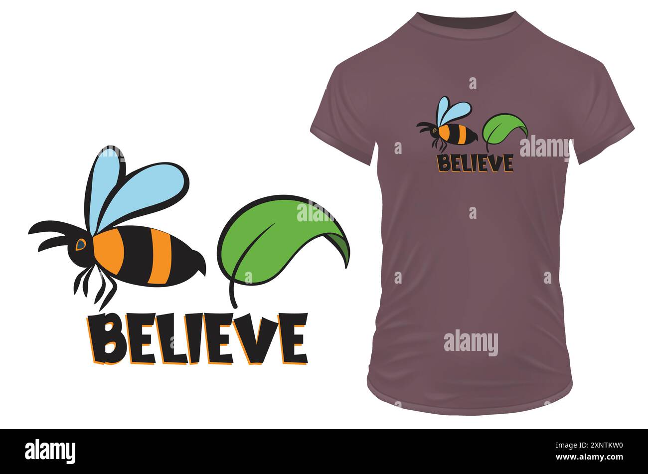 Bee and a leaf with an inspirational motivational quote bee leave ...