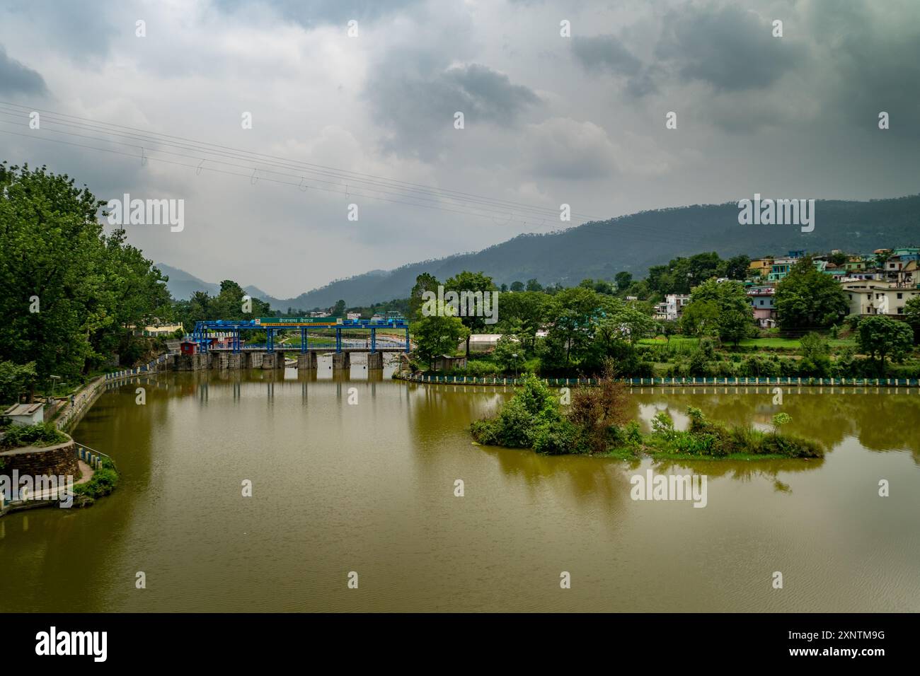 Aug2nd2024, Uttarakhand India. Baijnath Barrage in Baijnath, a small ...
