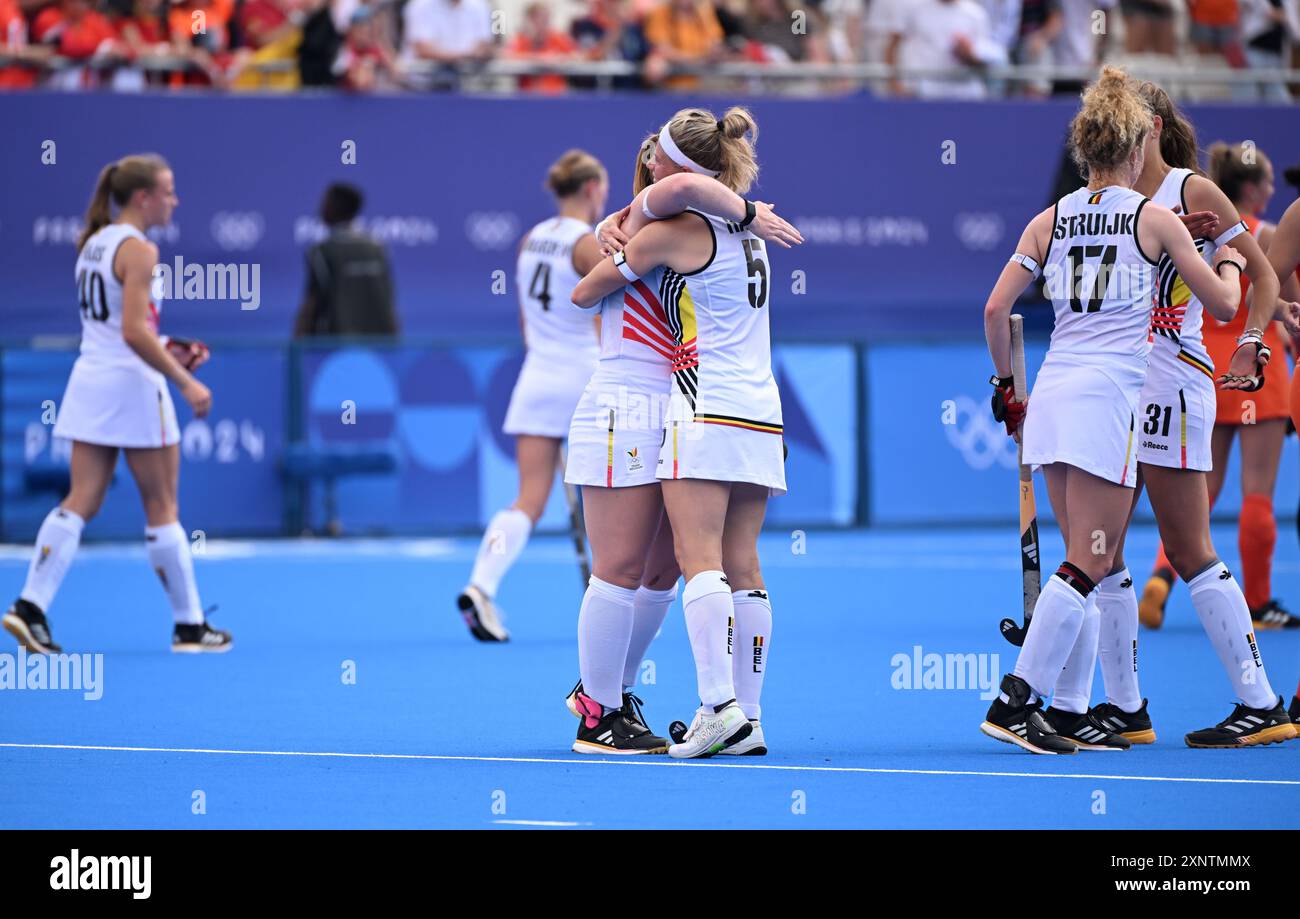 Paris, France. 02nd Aug, 2024. Belgium's Vanessa Blockmans and Belgium ...