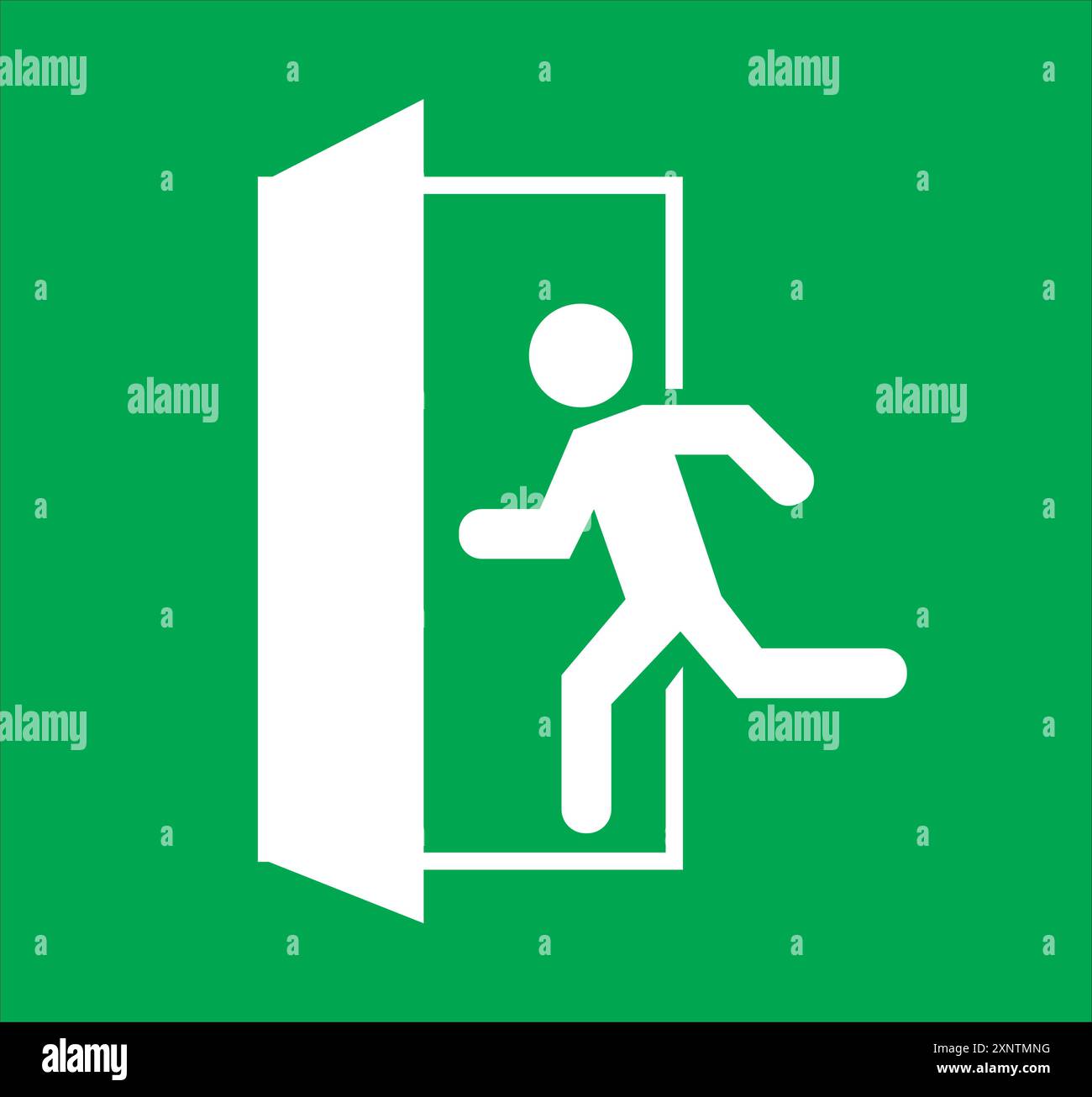 Emergency exit sign, running man icon to door, warning sign plate, warning sign danger icon ...