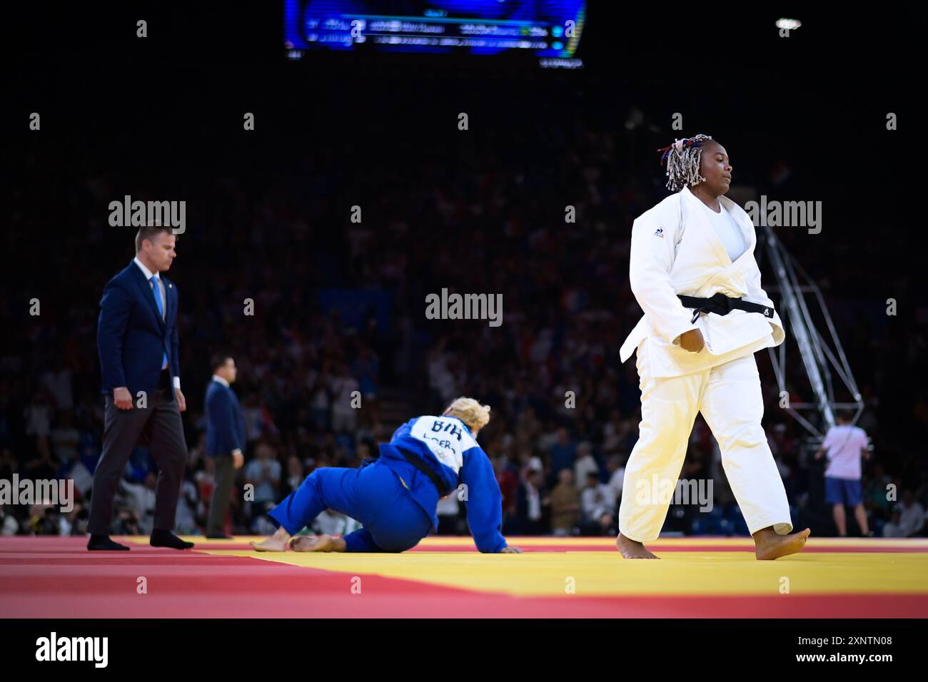 Paris, France. 02nd Aug, 2024. Romane Dicko ( FRA ) vs Larisa Ceric ...