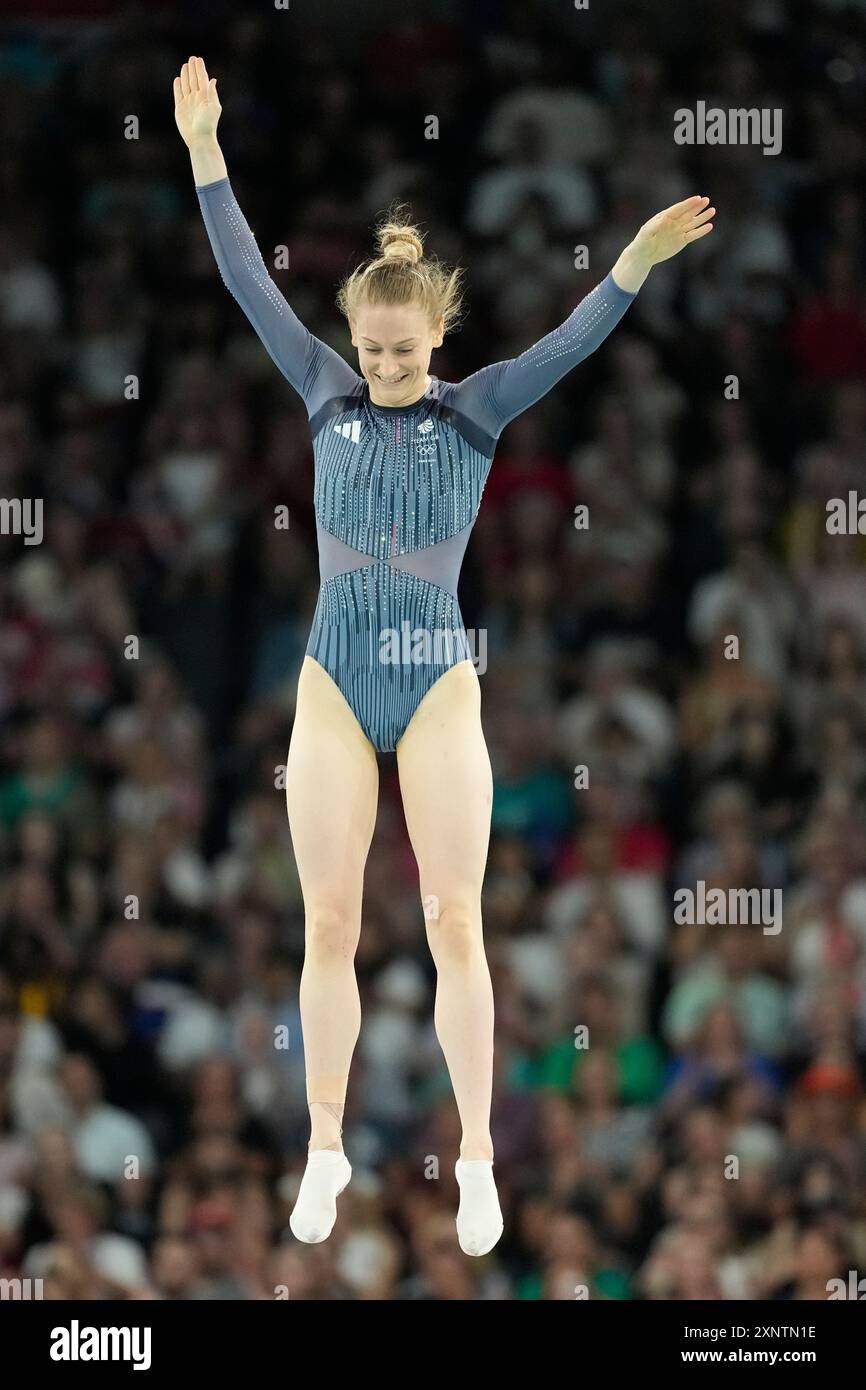 Bryony Page of Britain competes during the women's trampoline finals in ...