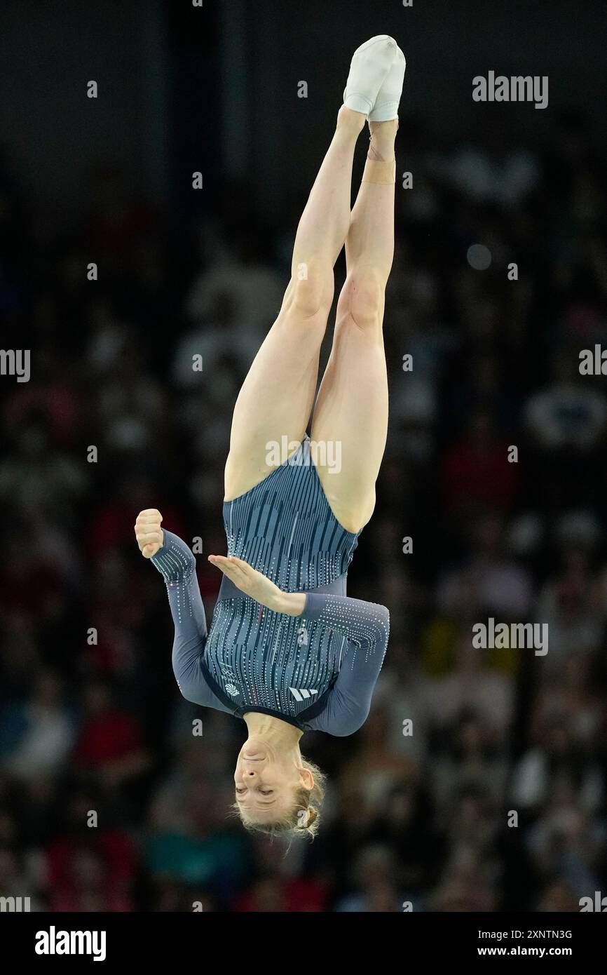 Bryony Page of Britain competes during the women's trampoline finals in ...