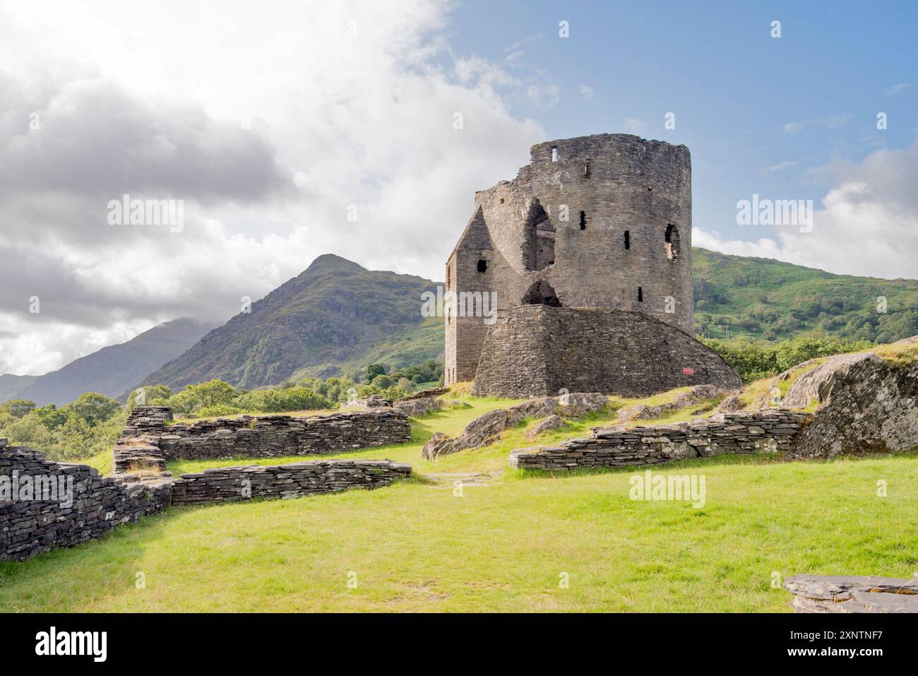 Dolbadarn Castle Llanberis,North Wales early morning with brightening ...