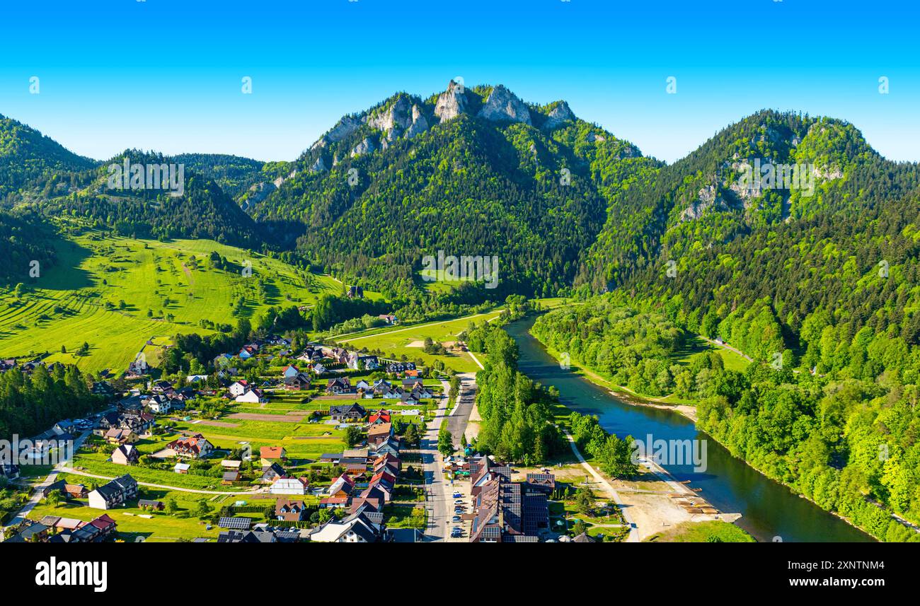 Summer view of the Three Crowns in the Pieniny at the foot of the Tatra ...