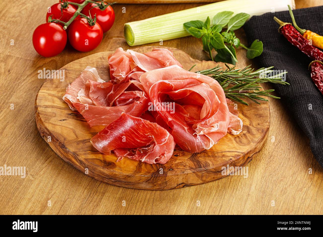 Spanish cuisine pork meat Jamon crudo Stock Photo - Alamy