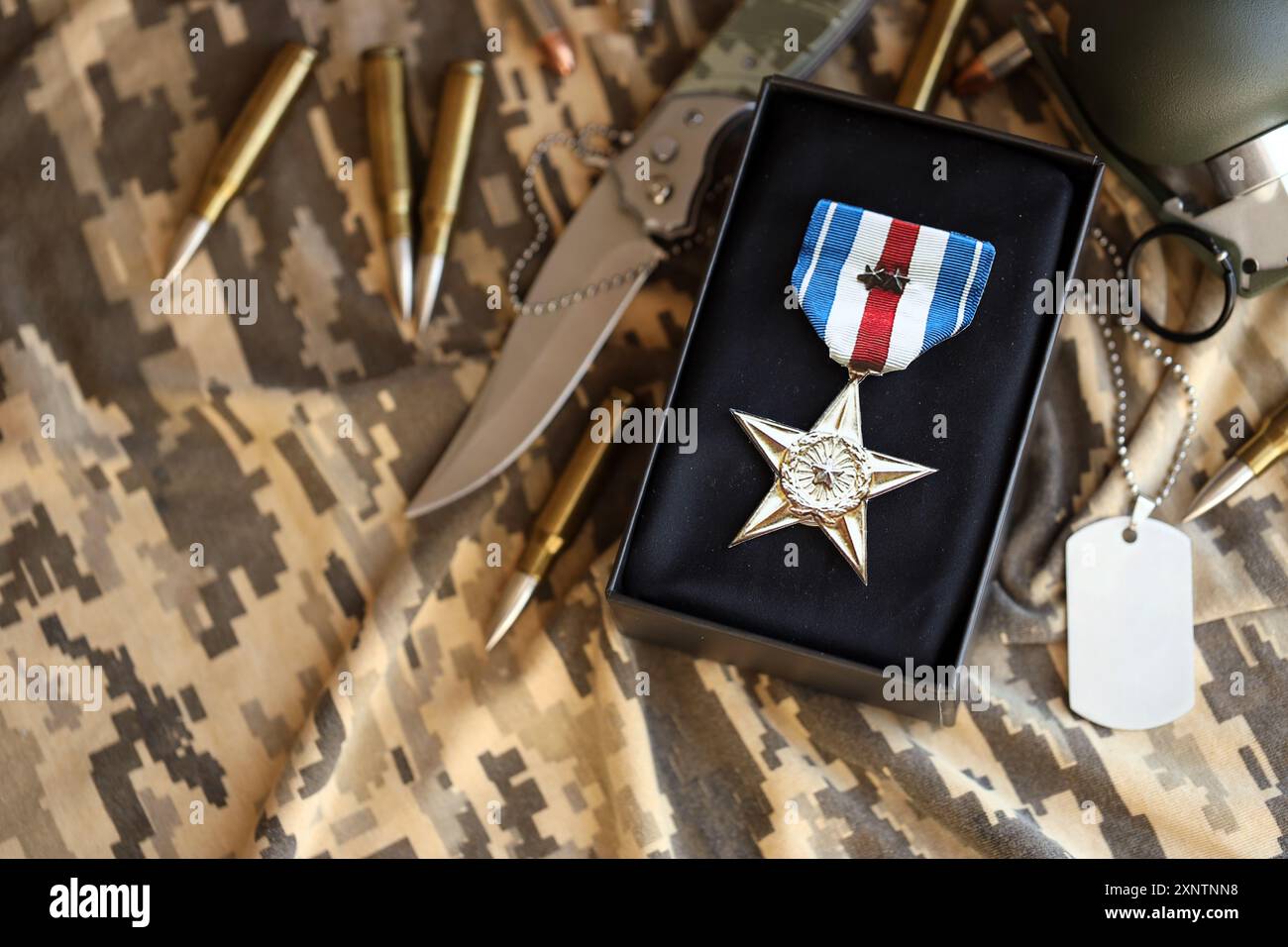 KYIV, UKRAINE - JULY 10, 2024 US Silver Star medal. United States ...