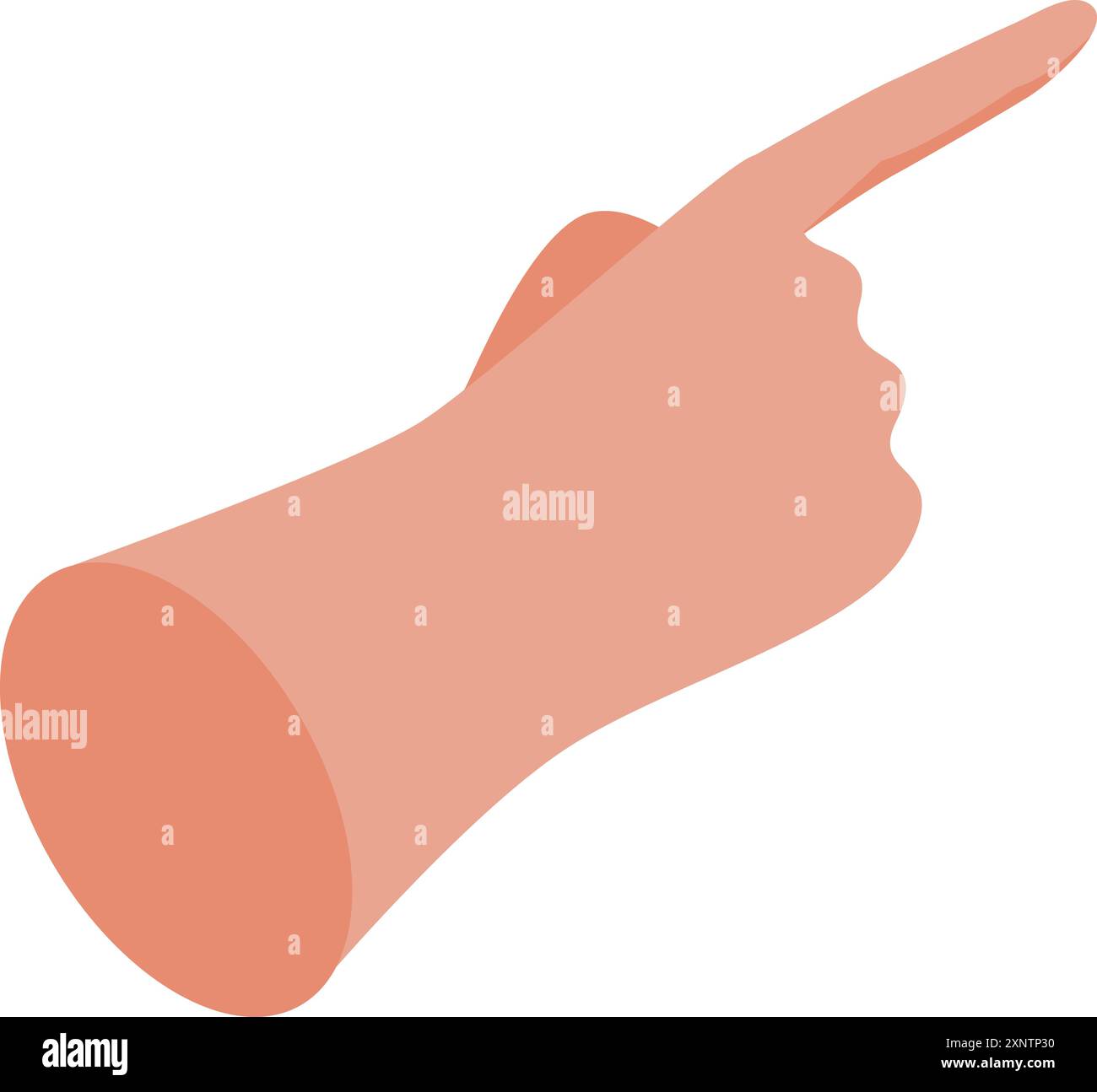 Human hand pointing with index finger gesture isolated on white background Stock Vector Image ...