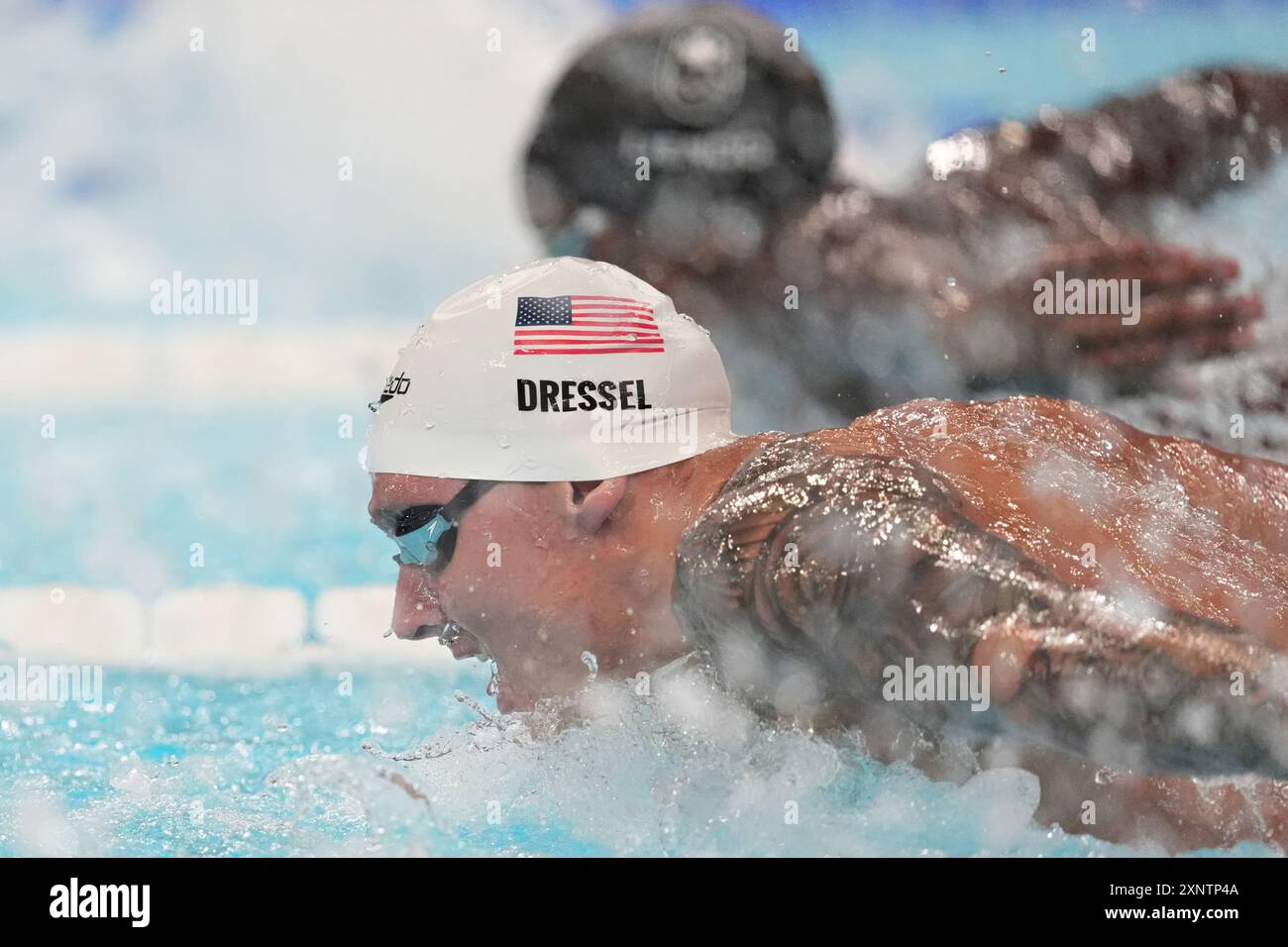 Paris, France. 02nd Aug, 2024. Caeleb Dressel of the USA, neck and neck ...