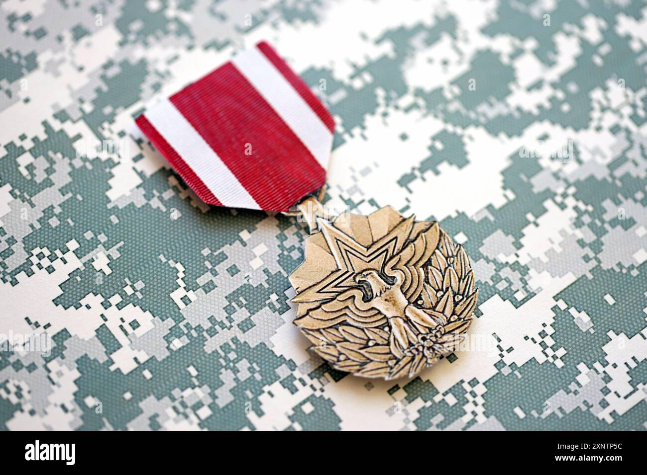KYIV, UKRAINE - JULY 10, 2024 US Defense Meritorious Service medal ...
