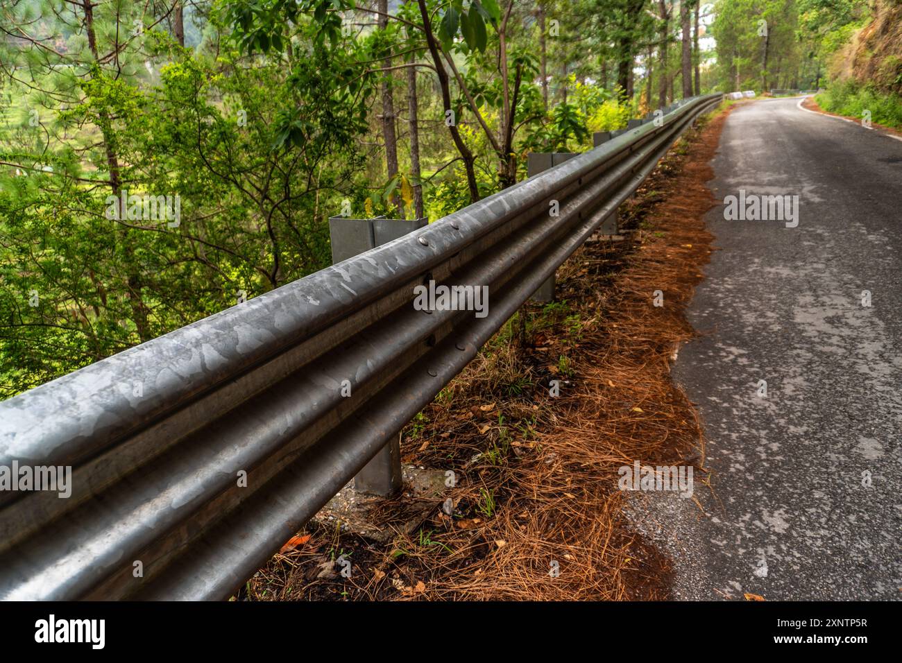 Traffic barriers, also known as guardrails or guard rails, positioned ...
