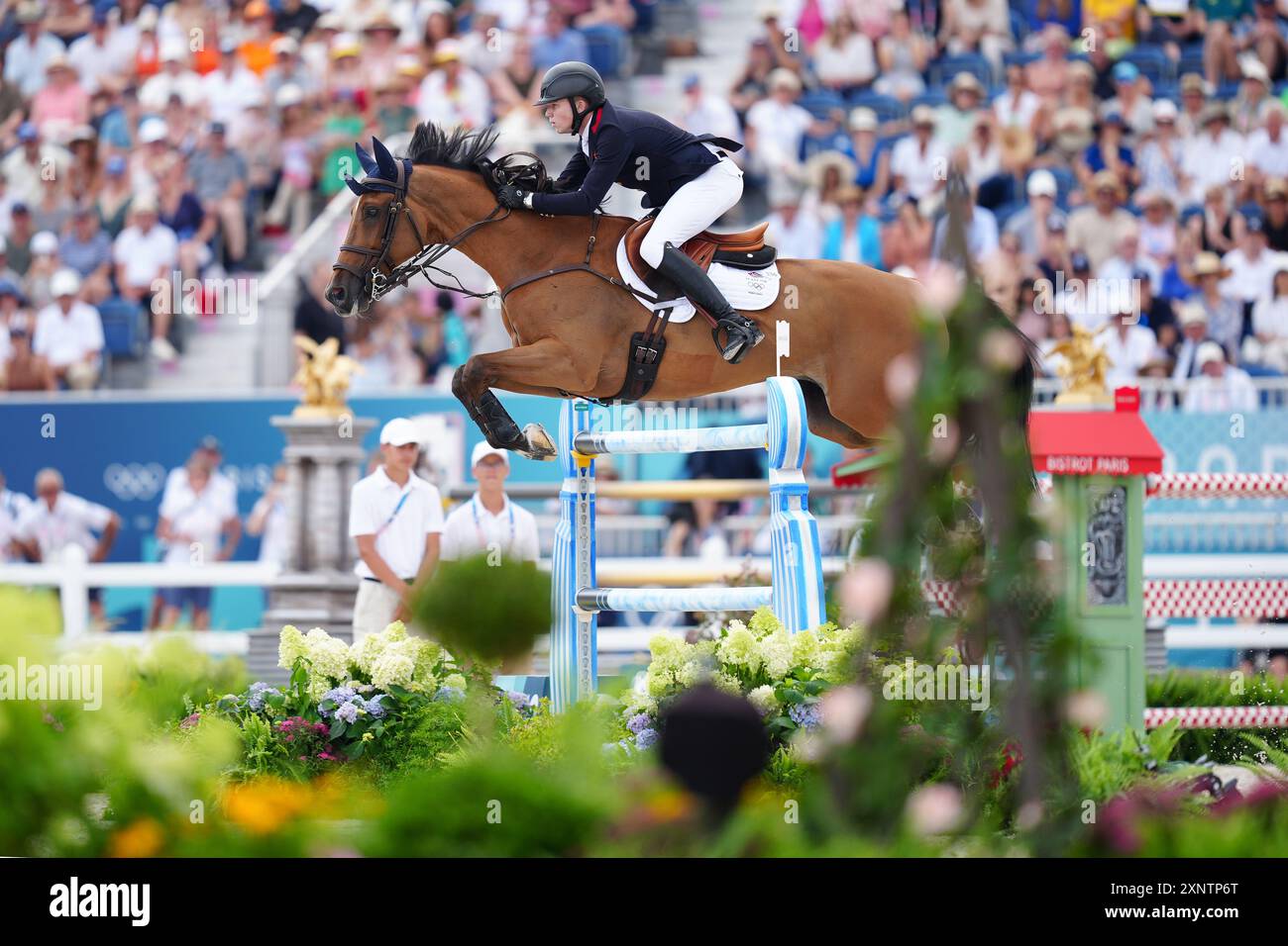 Great Britain's Harry Charles aboard Romeo 88 during the Jumping Team ...