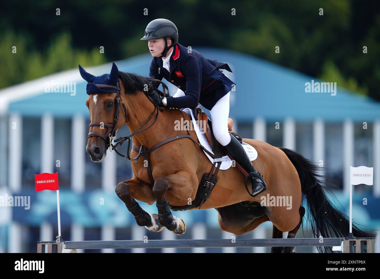 Great Britain's Harry Charles aboard Romeo 88 during the Jumping Team ...