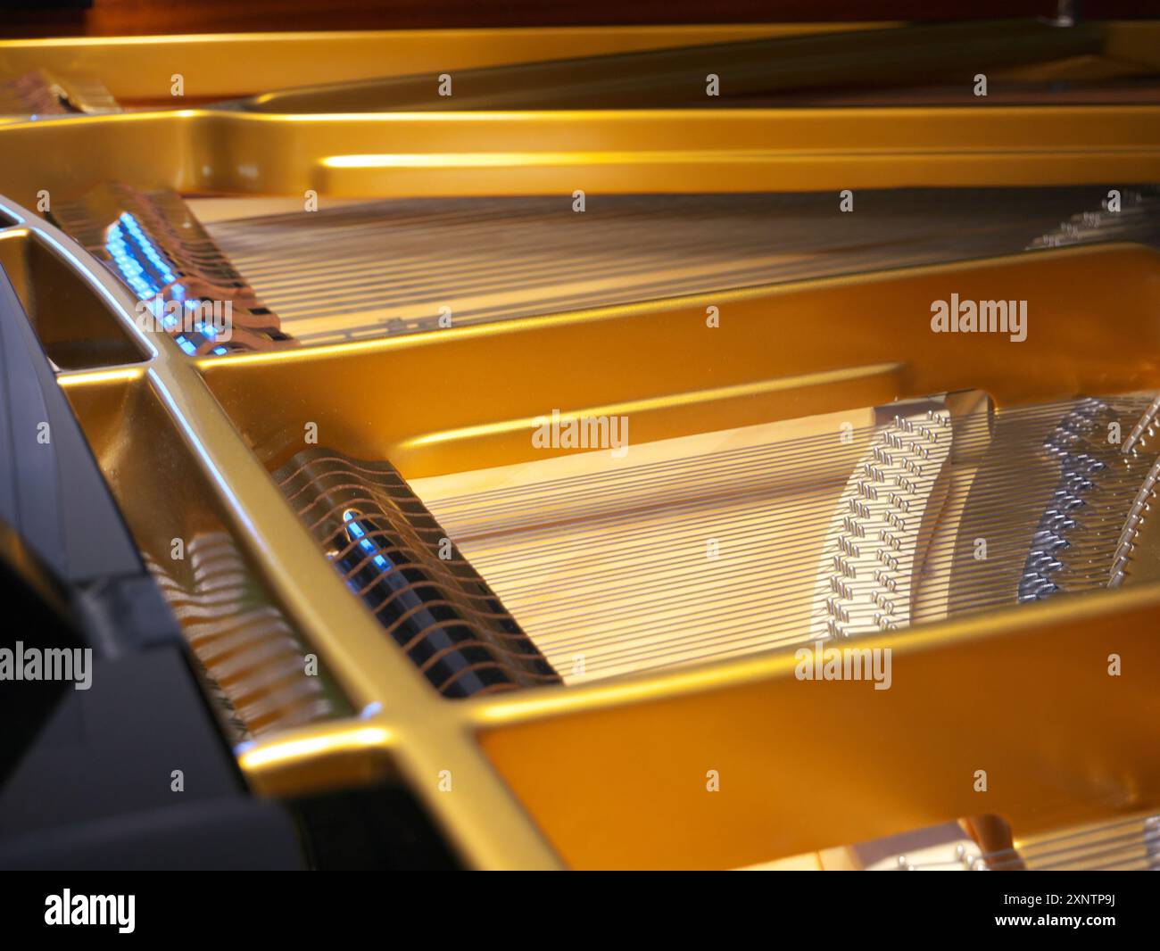 View on the beautiful mechanism of a grand piano Stock Photo - Alamy