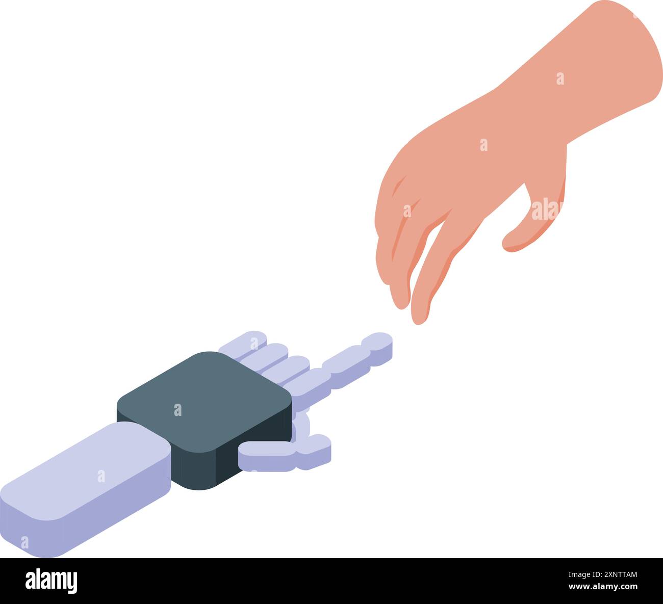 Robotic arm reaching human hand Stock Vector Images - Alamy