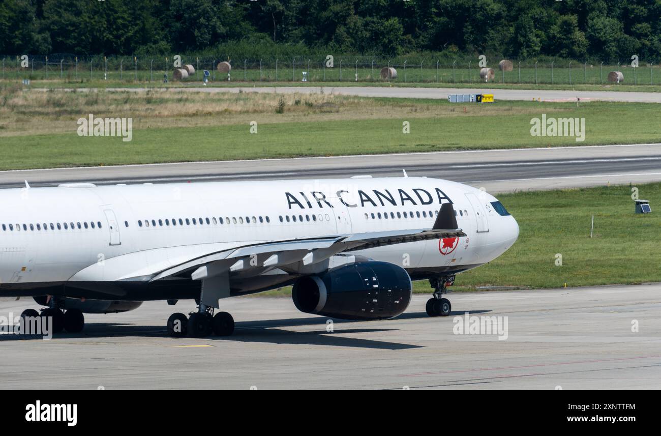 Geneva, Switzerland - July 27, 2024: sign and logo on an Airbus A330 ...