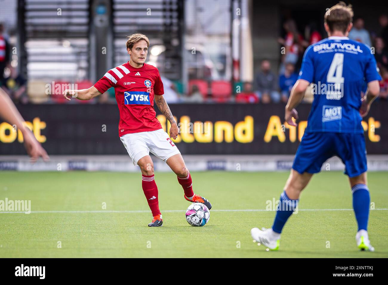 Silkeborg, Denmark. 01st Aug, 2024. Pontus Rödin (25) of Silkeborg IF ...