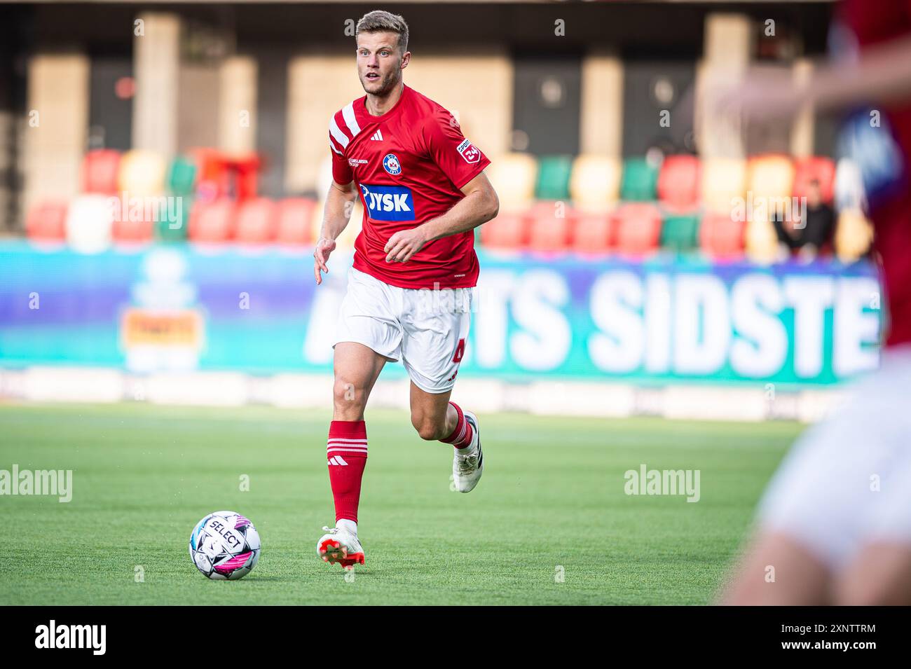 Silkeborg, Denmark. 01st Aug, 2024. Pedro Ganchas (4) of Silkeborg IF ...