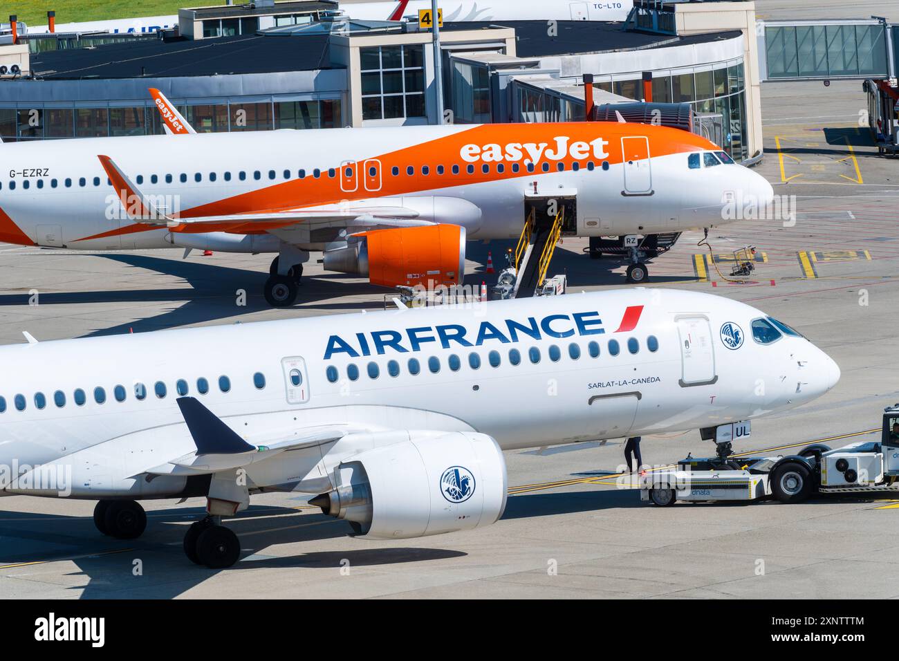 Geneva, Switzerland - July 27 2024: sign and logo on an Air France ...